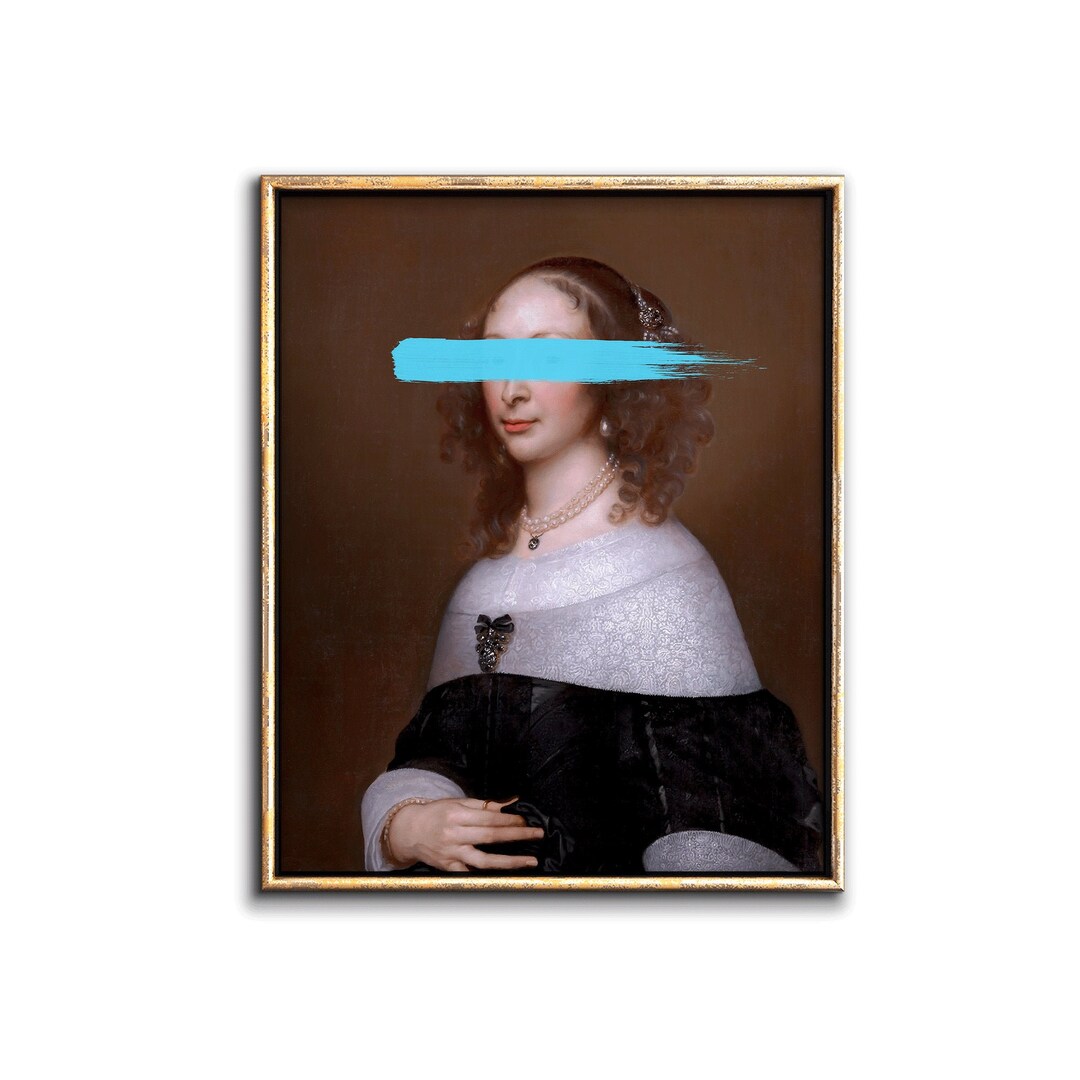 Altered Painting Portrait of a Woman Downloadable Prints - Brush Stroke ...