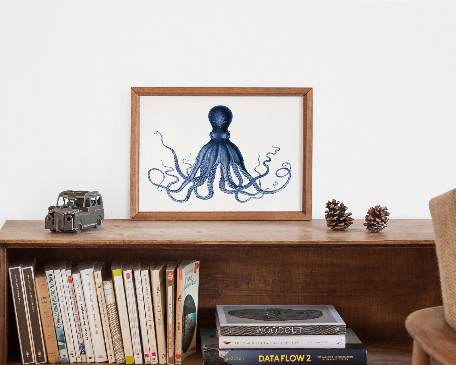 Blue Octopus Art Digital Prints Nautical Nursery Downloadable | Etsy