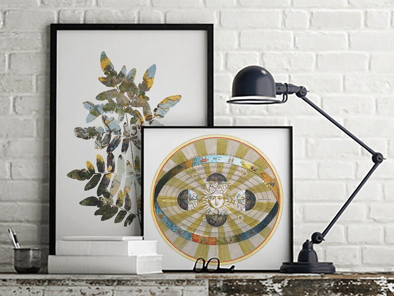 Botanical Poster Collage Art Printable Artwork, Colorful Wall Art ...