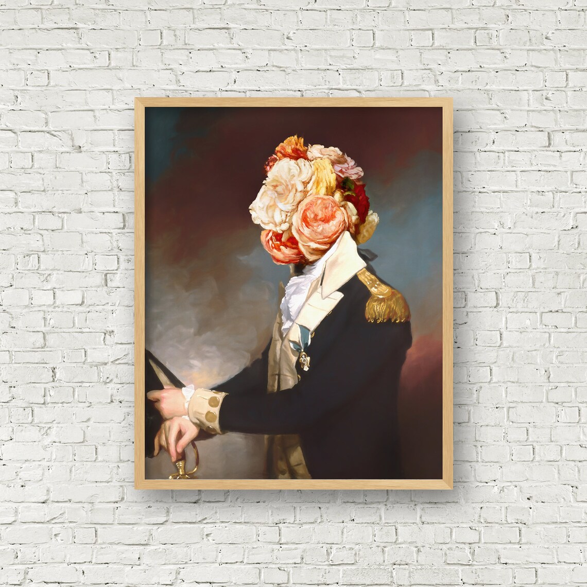 Surreal Art Altered Vintage Portrait Painting Print | Etsy