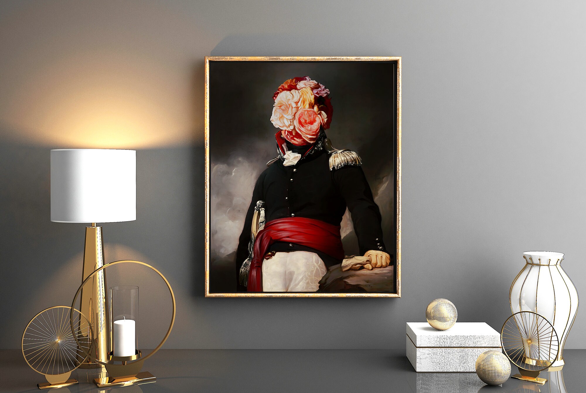 Flower Head Soldier Collage Artwork Printable Wall Art, Altered Art ...