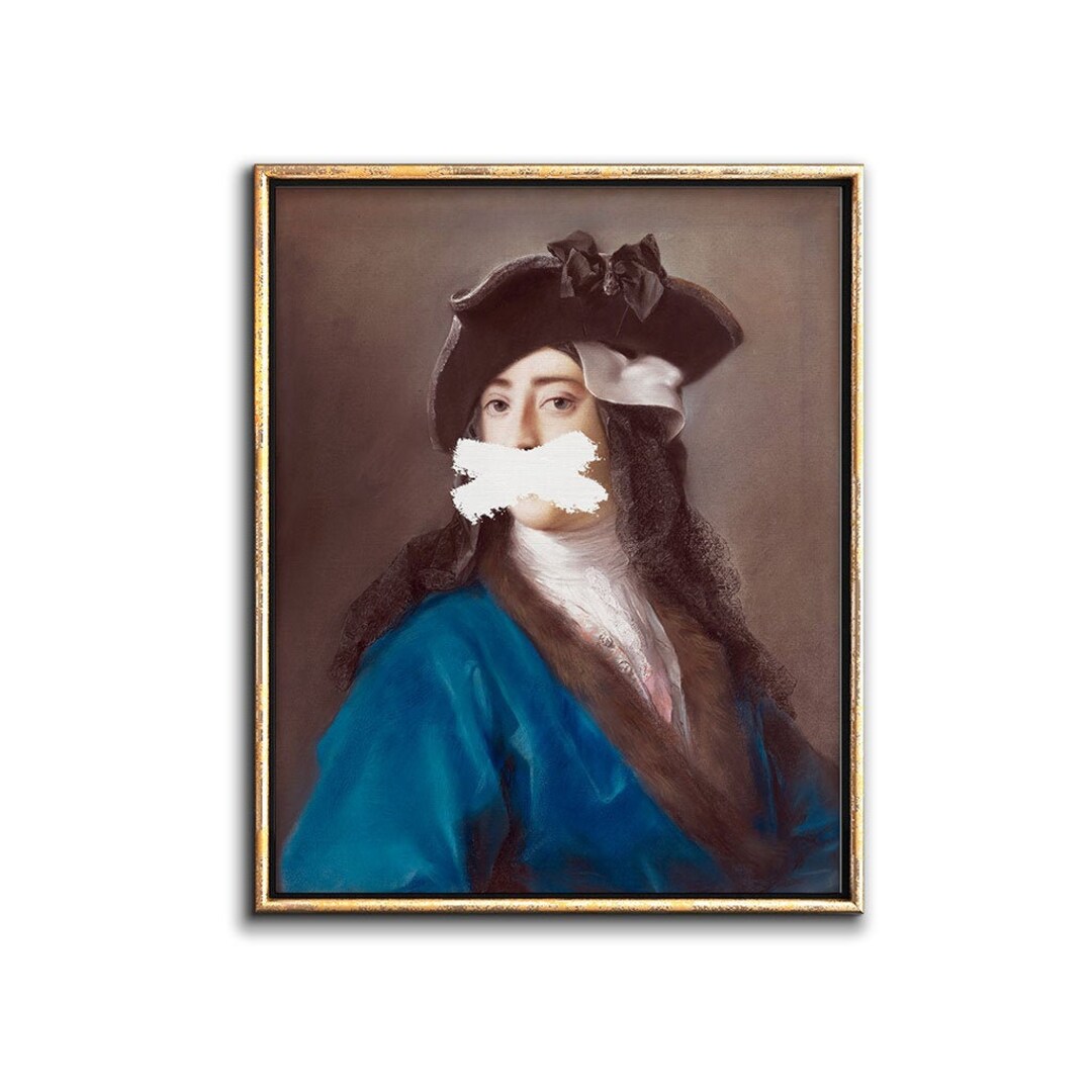 Destroyed Vintage Portrait of a Man Digital Download Art, Quirky Wall ...