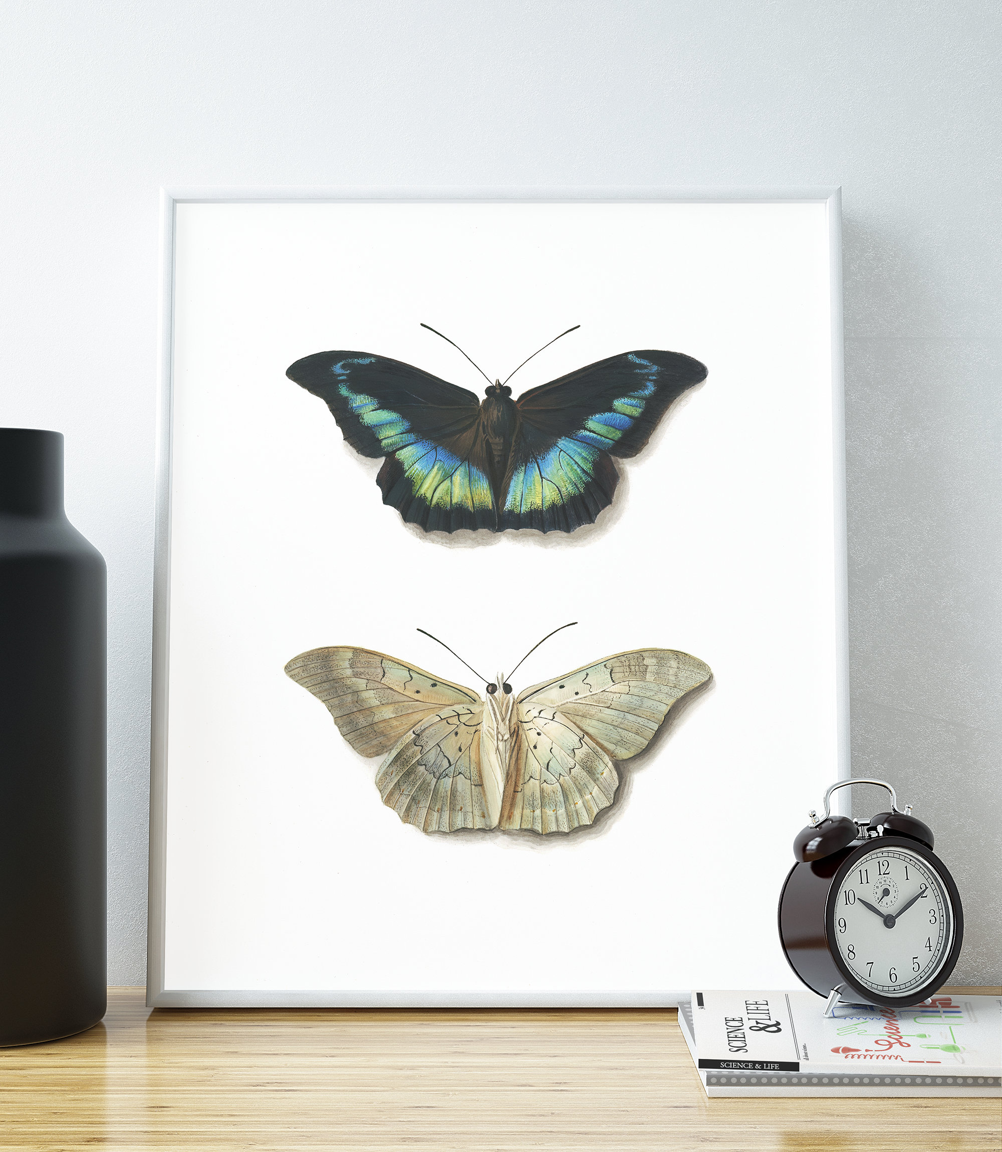 Butterfly Poster Digital Print Vintage Watercolor Painting | Etsy