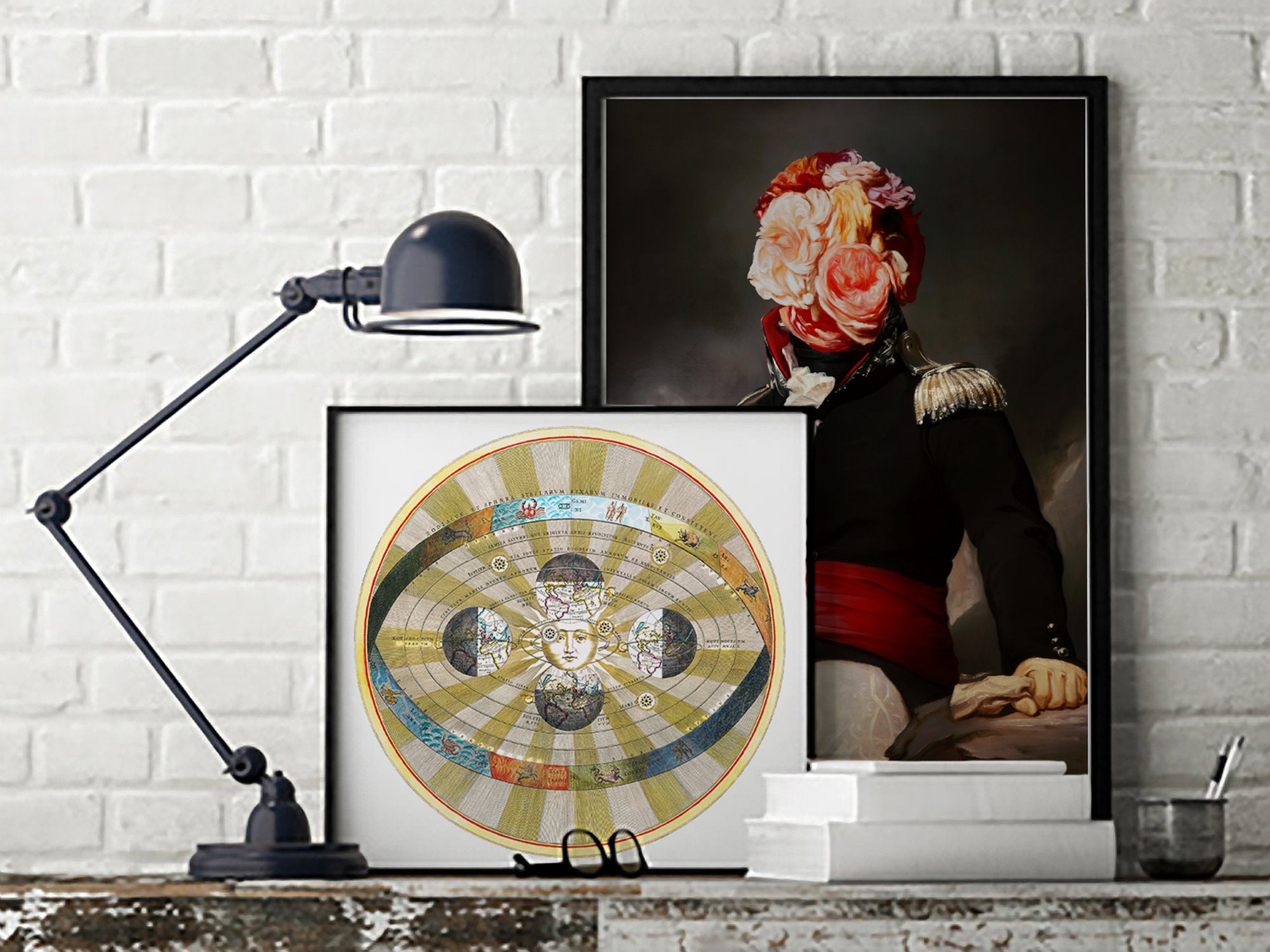 Flower Head Soldier Collage Artwork Printable Wall Art, Altered Art ...