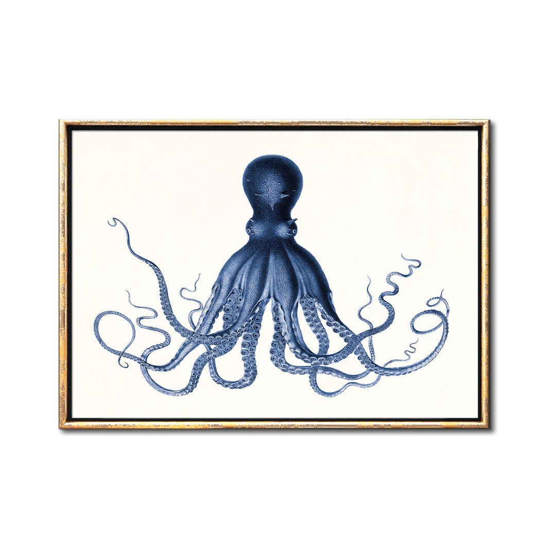 Blue Octopus Art Digital Prints, Nautical Nursery Downloadable Print ...