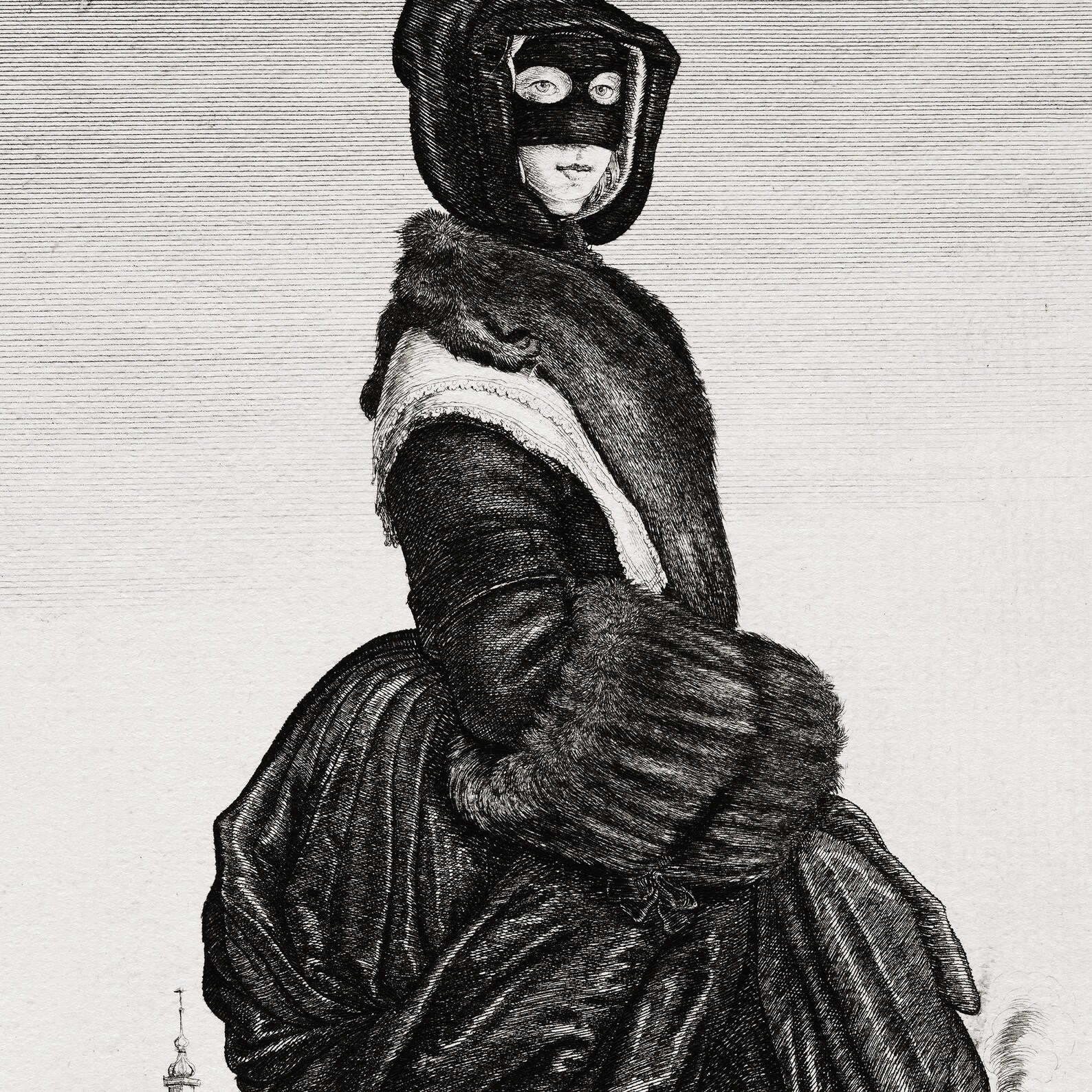 Quirky Vintage Costume Illustrations Digital Print Set Masked - Etsy