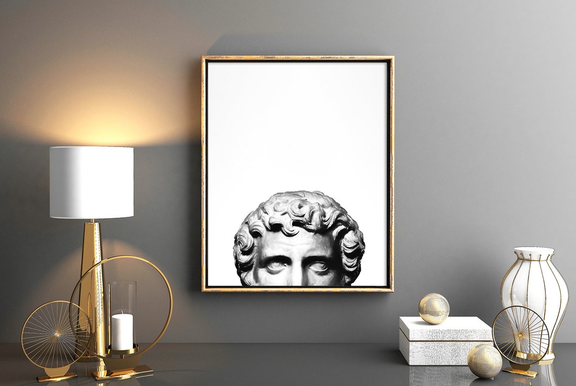 Peekaboo Roman Printable Artwork Quirky Art Roman Statue - Etsy