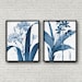 Blue Botanical Print Set of 2 Downloadable Prints, Blue Floral Art ...