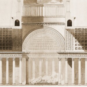 Sepia Architectural Ink Drawing Downloadable Prints Vintage - Etsy