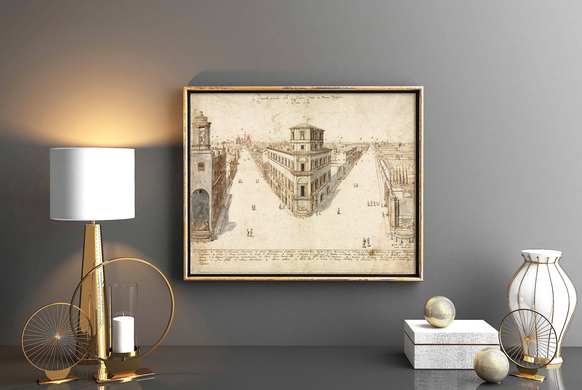 Rome Italy Vintage Architecture Poster Digital Prints, Ink ...