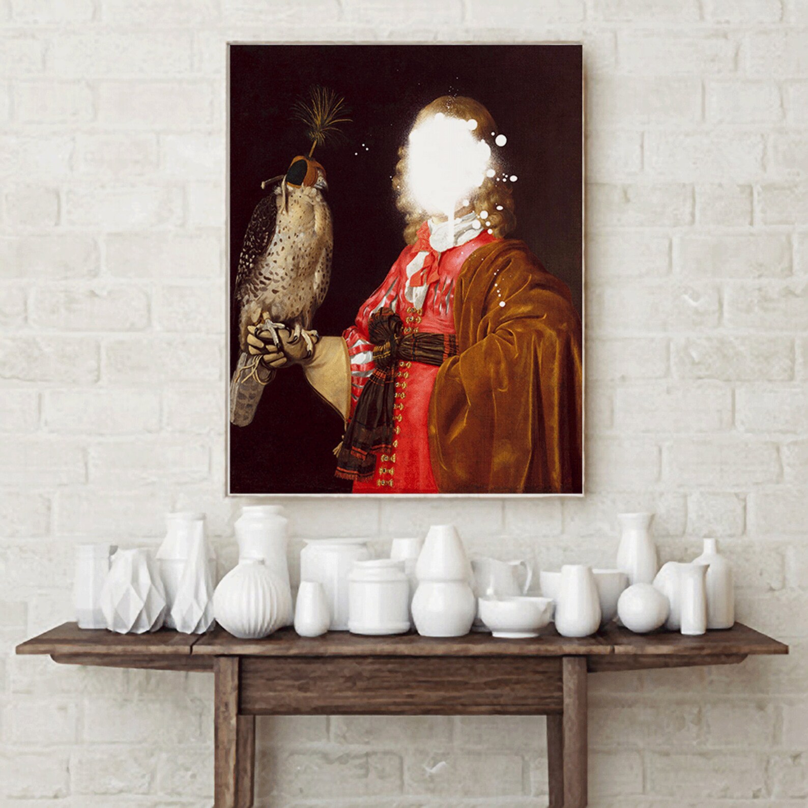 Quirky Art Altered Portrait Downloadable Prints, Vintage Portrait ...