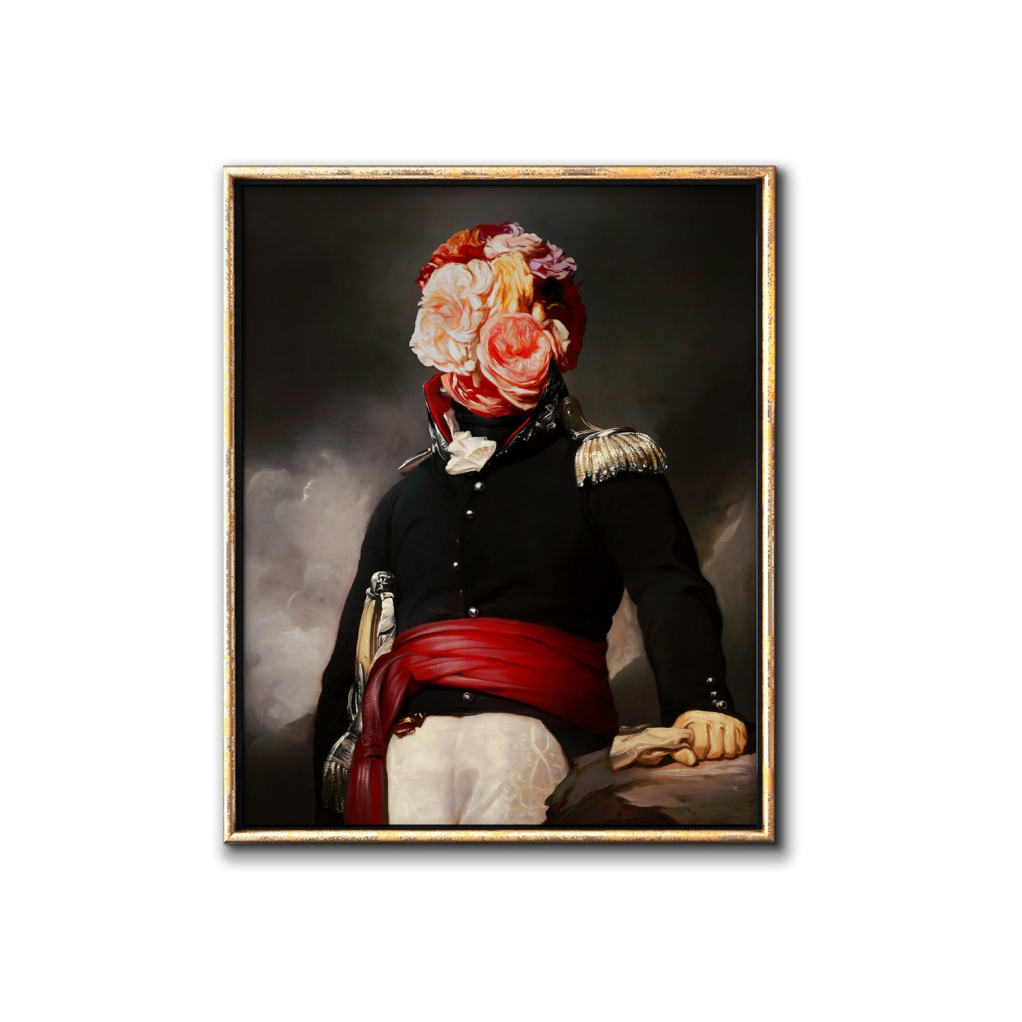 Flower Head Soldier Collage Artwork Printable Wall Art, Altered Art ...