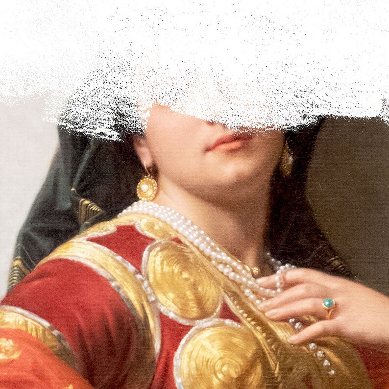 Destroyed Vintage Portrait Painting Downloadable Prints | Etsy