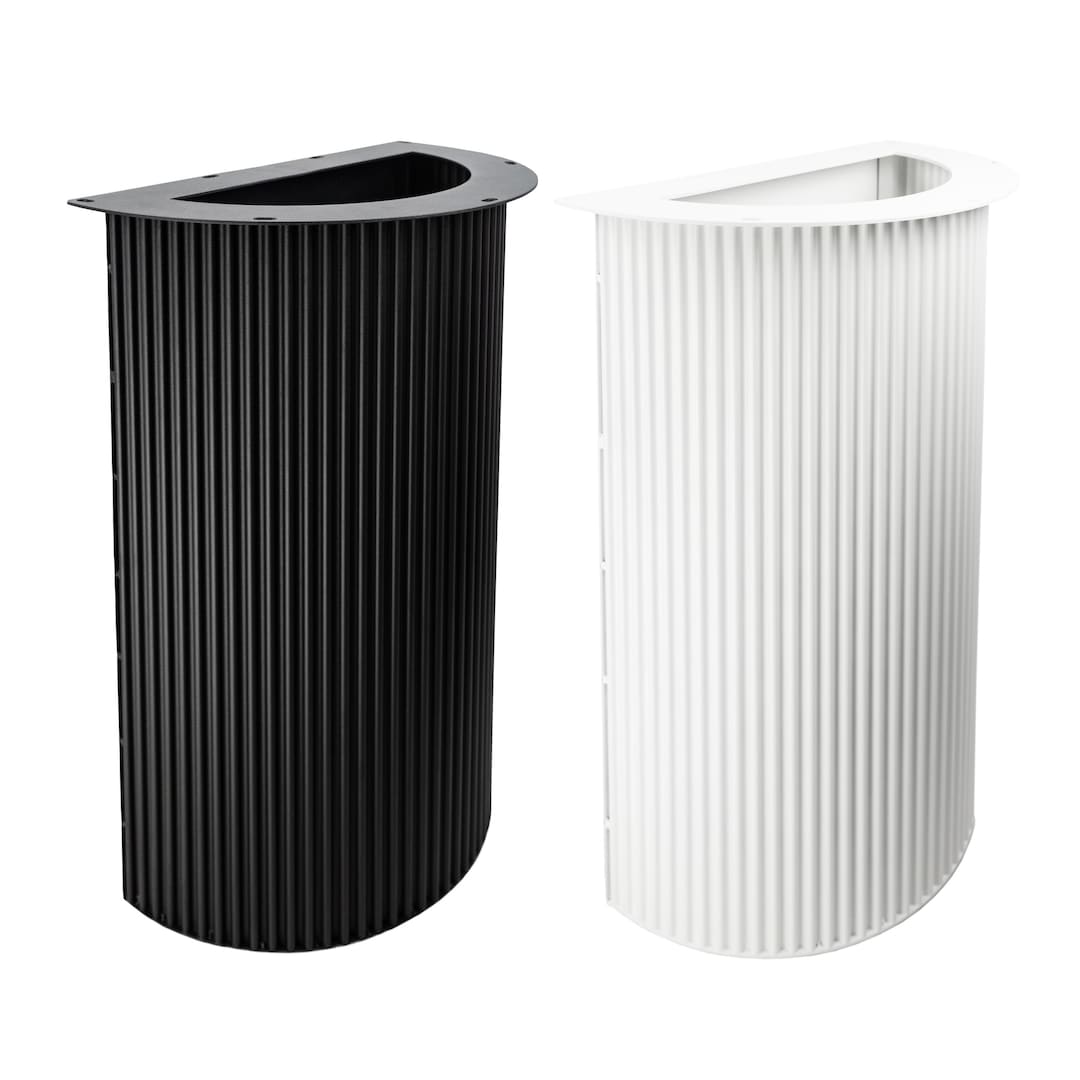 Table Column SEMICIRCLE WAVY Table Leg Metal High Japandi Slatted Look ...