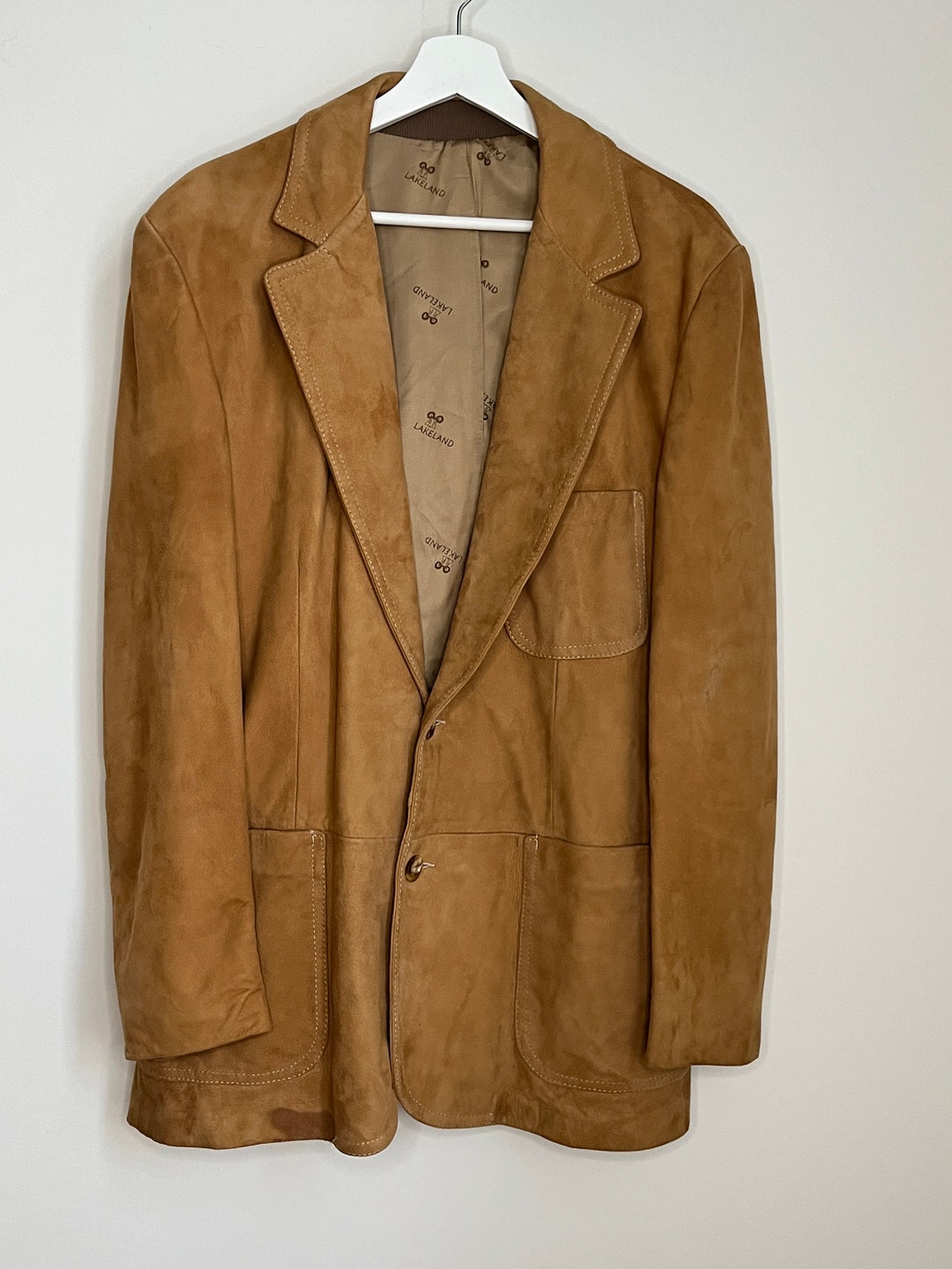 Vintage 1950s Tan Suede Blazer by Lakeland, Union Labels, Made in USA ...