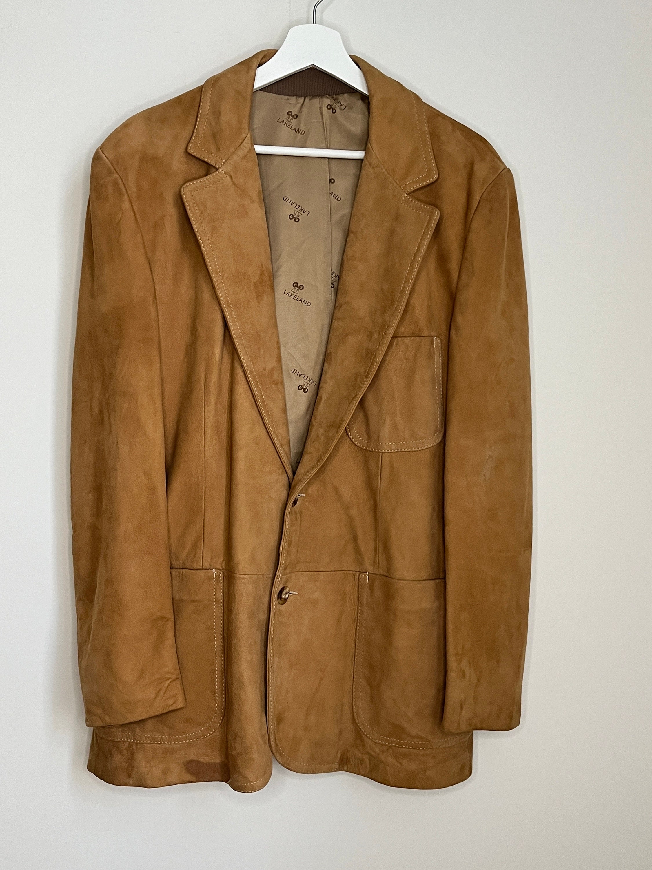 Vintage 1950s Tan Suede Blazer by Lakeland, Union Labels, Made in USA ...