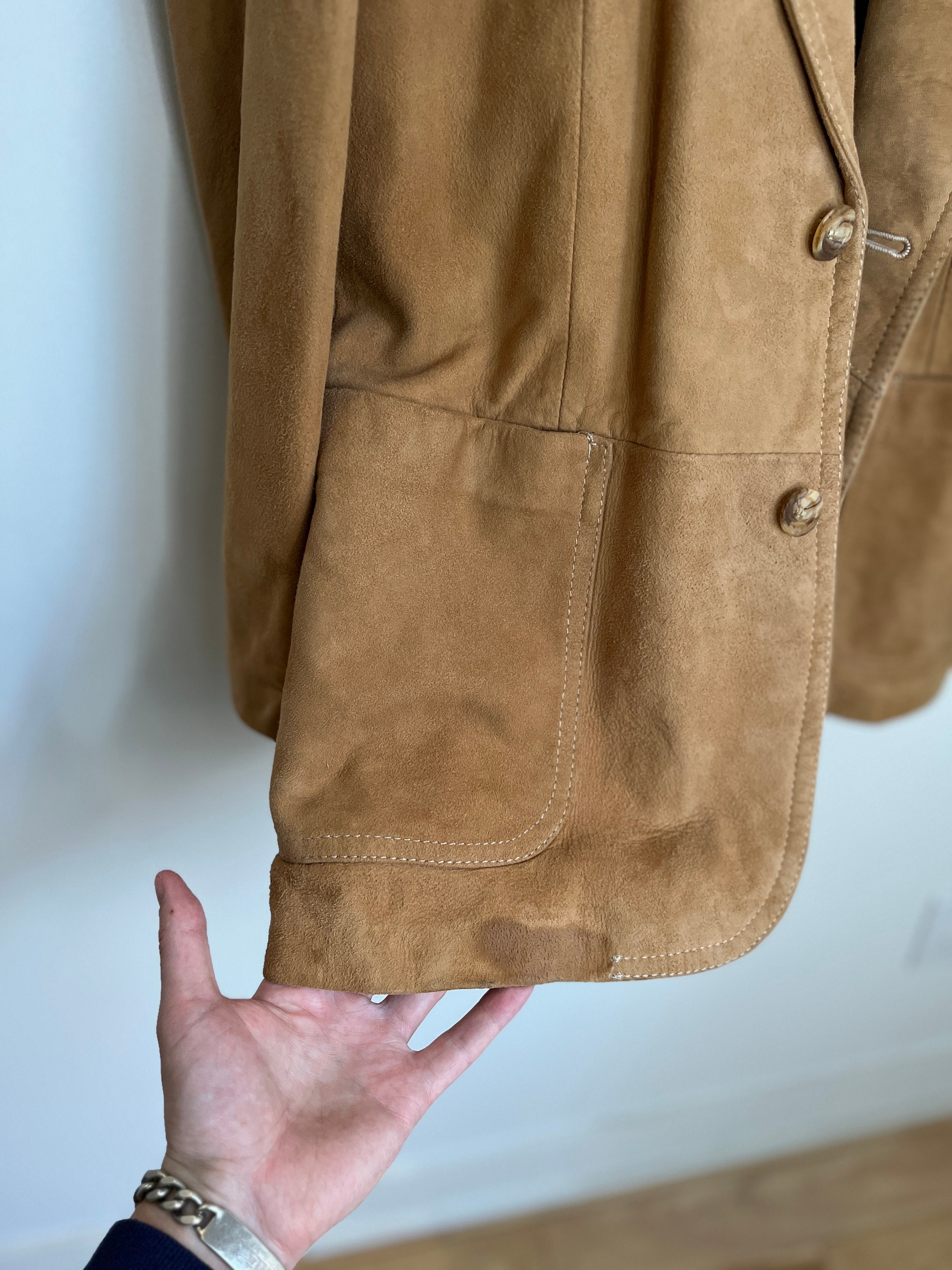 Vintage 1950s Tan Suede Blazer by Lakeland, Union Labels, Made in USA ...