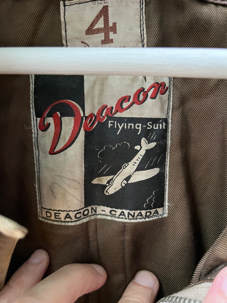 1940s RCAF Deacon Brothers Coldweather Flight Suit With Detachable ...