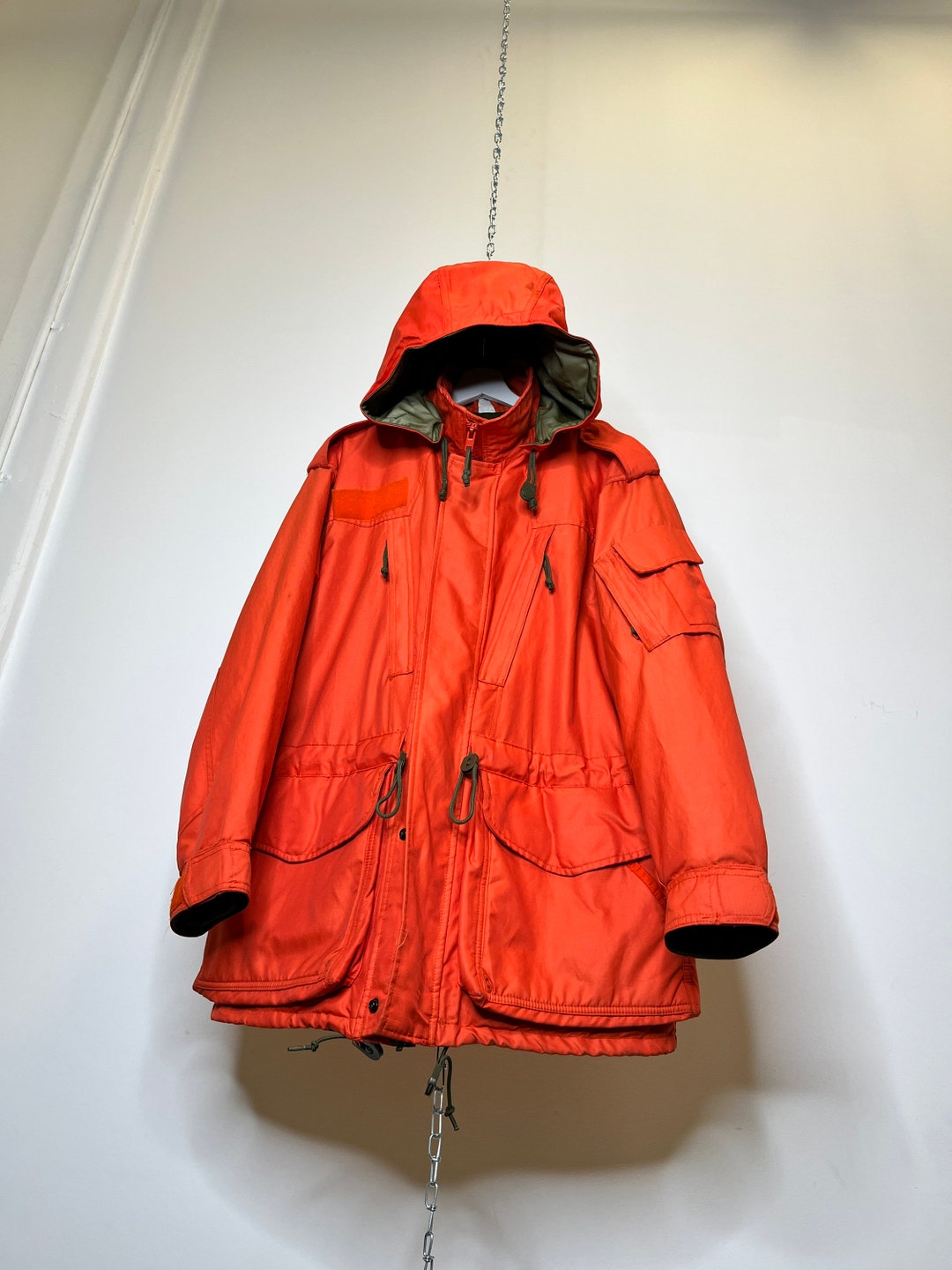 Rare Vintage Canadian SAR Tech Parka in Rescue Orange. Sz 70/40. Loaded ...
