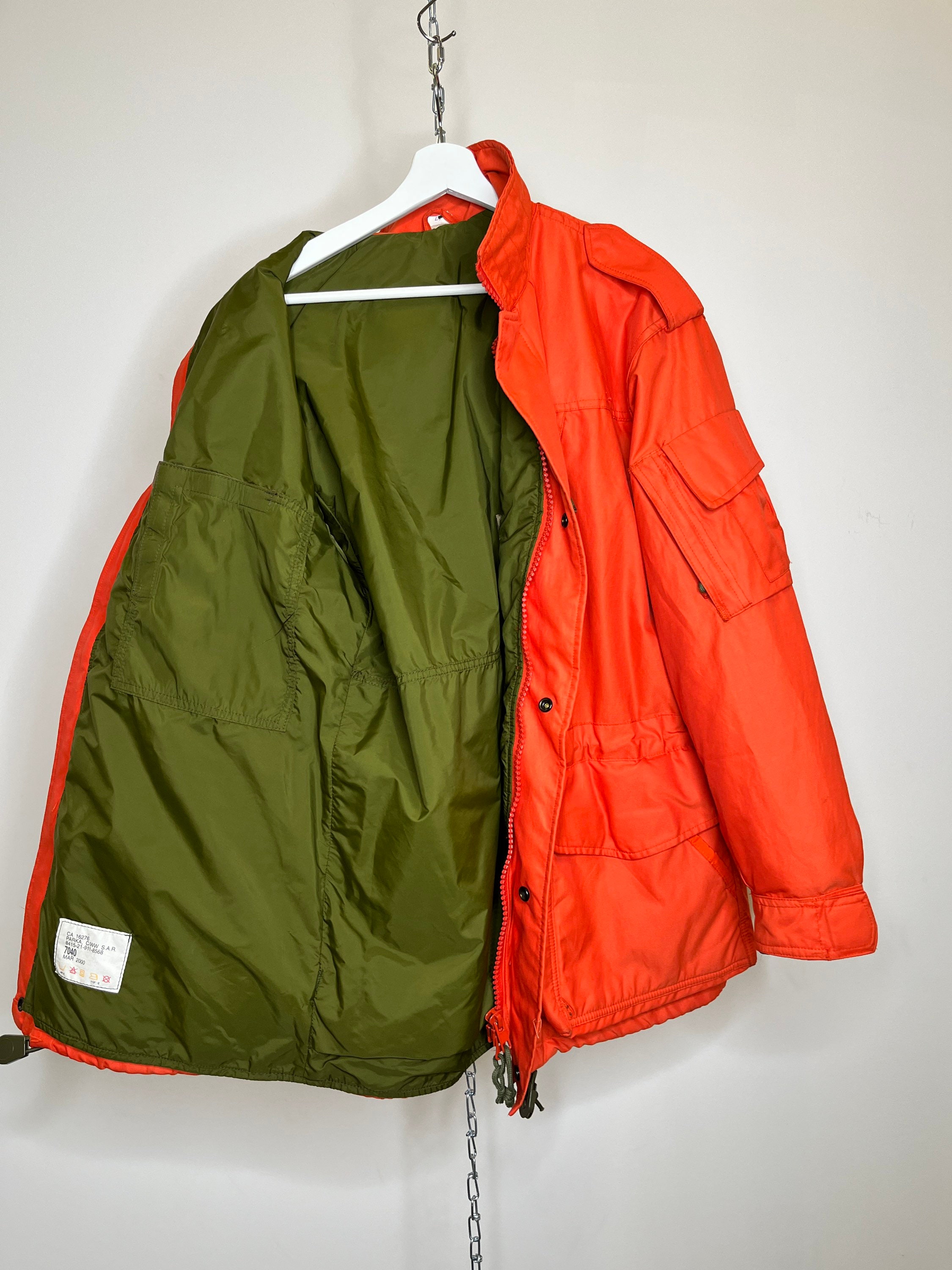 Rare Vintage Canadian SAR Tech Parka in Rescue Orange. Sz 70/40. Loaded ...