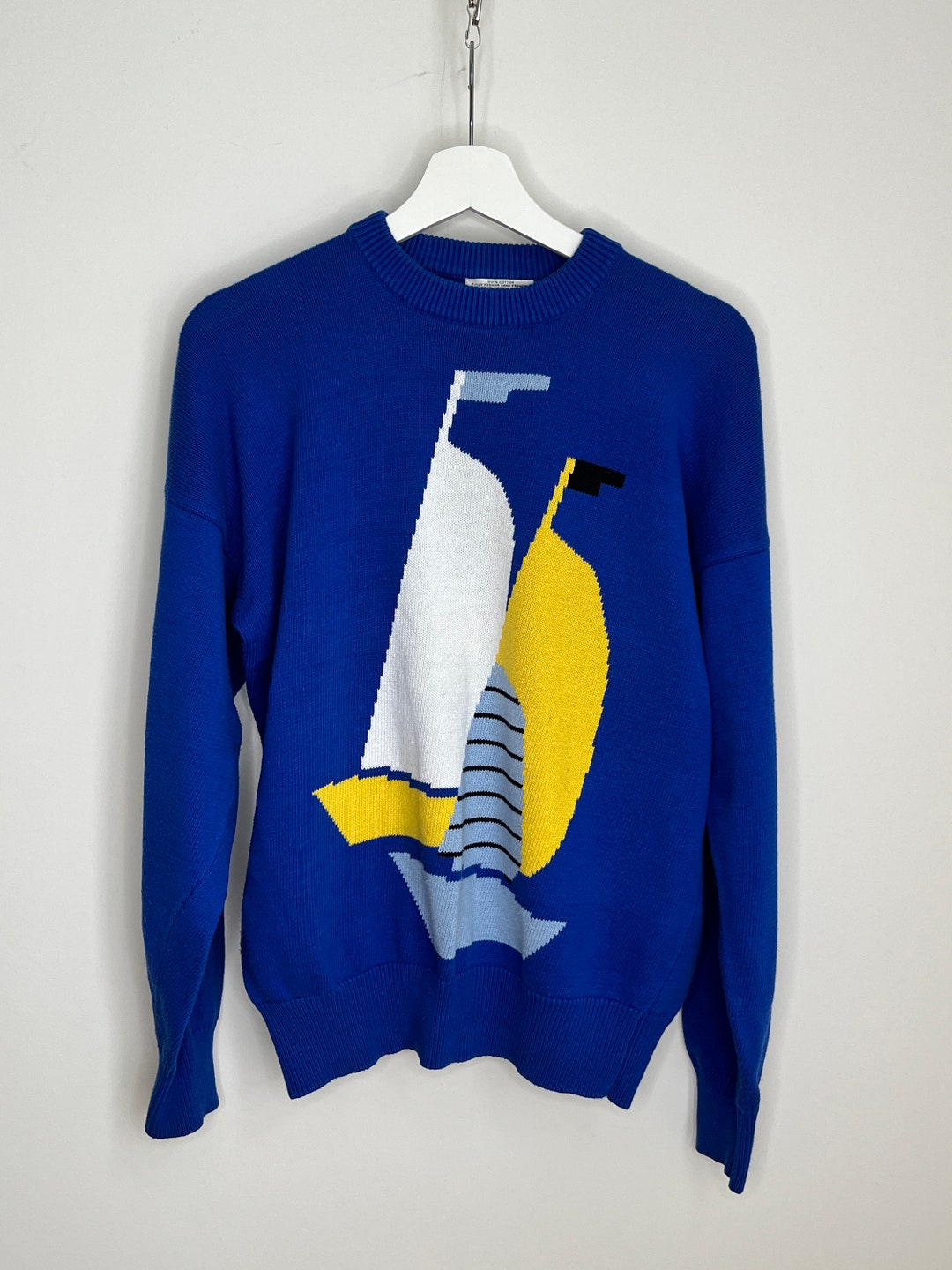 Vintage 1980s Smith’s of Bermuda Cotton Crew Neck Sweater With Sailboat ...