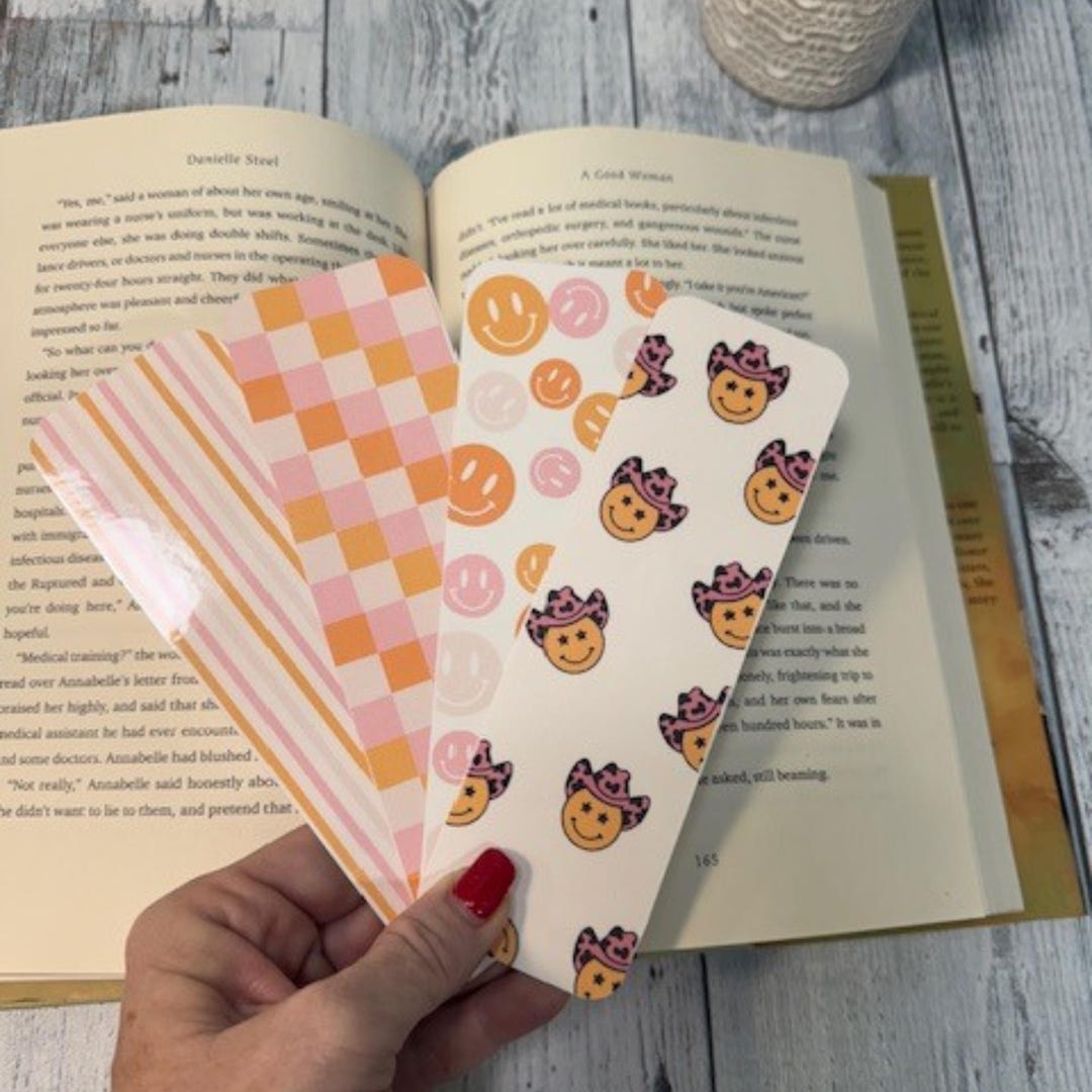 Retro Happy Face Bookmark Collection , Gift for Book Lover, Tassel ...