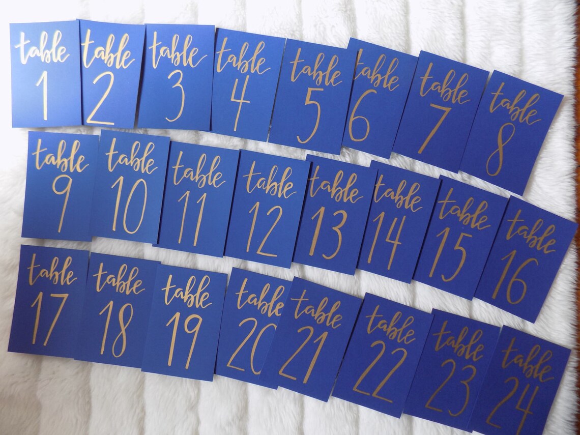 Hand Lettered Table Numbers - Etsy