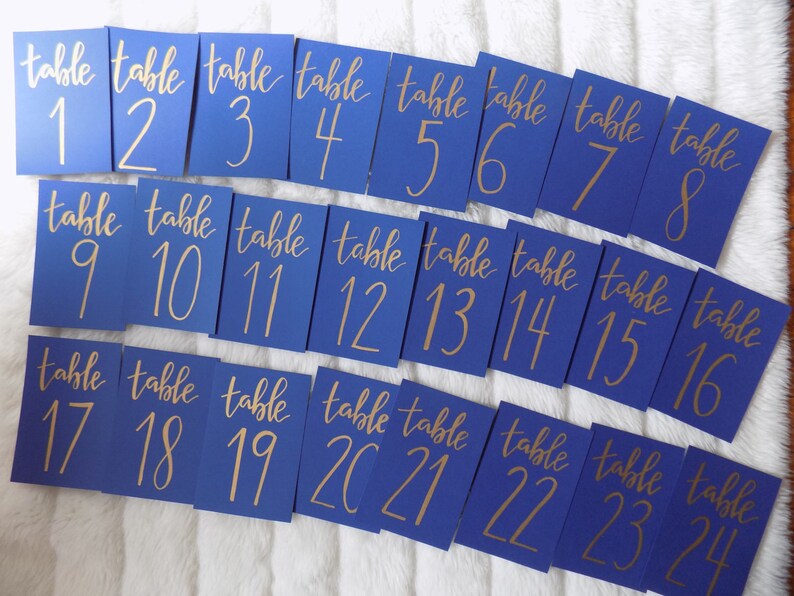 Hand Lettered Table Numbers - Etsy
