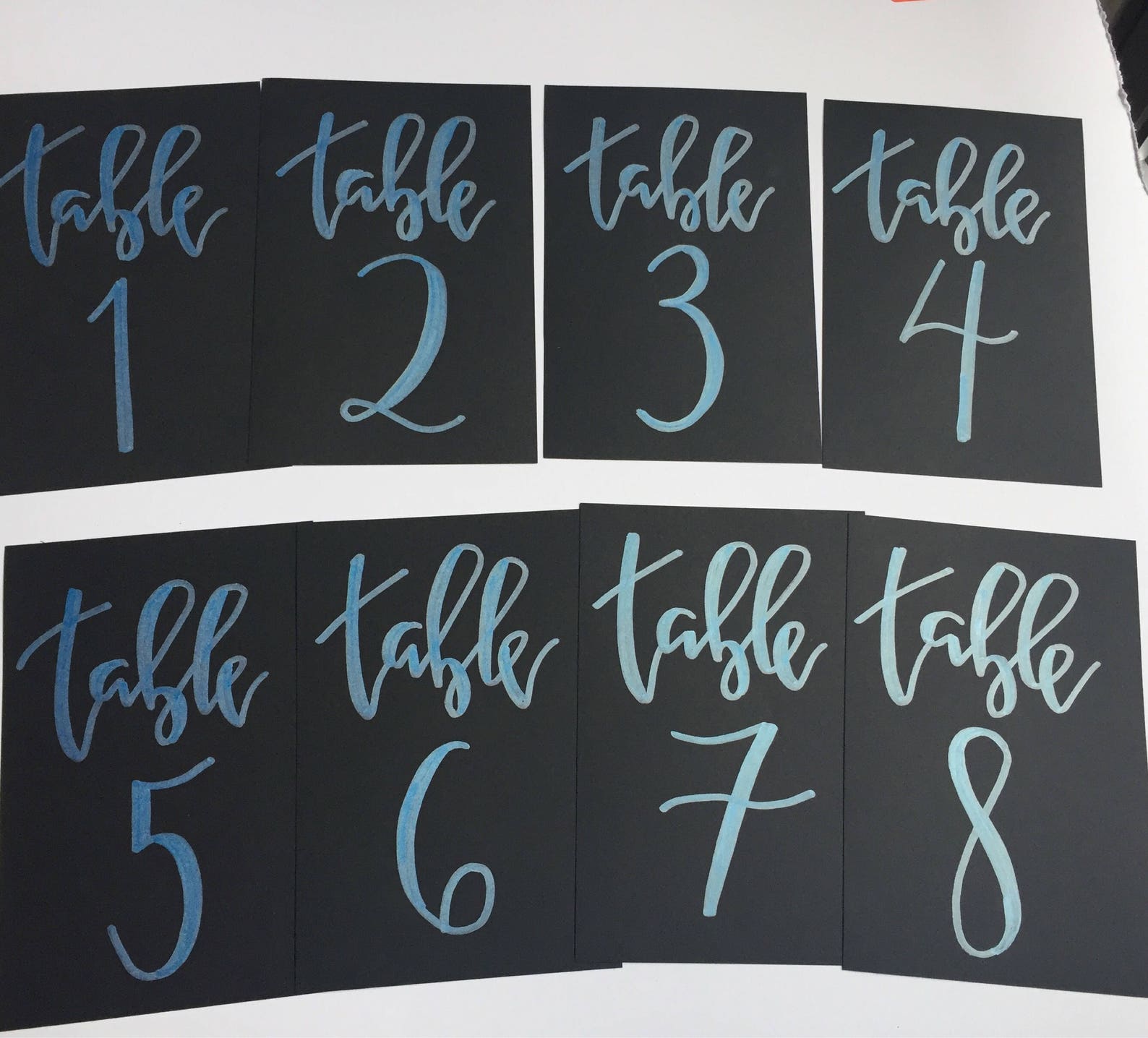 Hand Lettered Table Numbers - Etsy