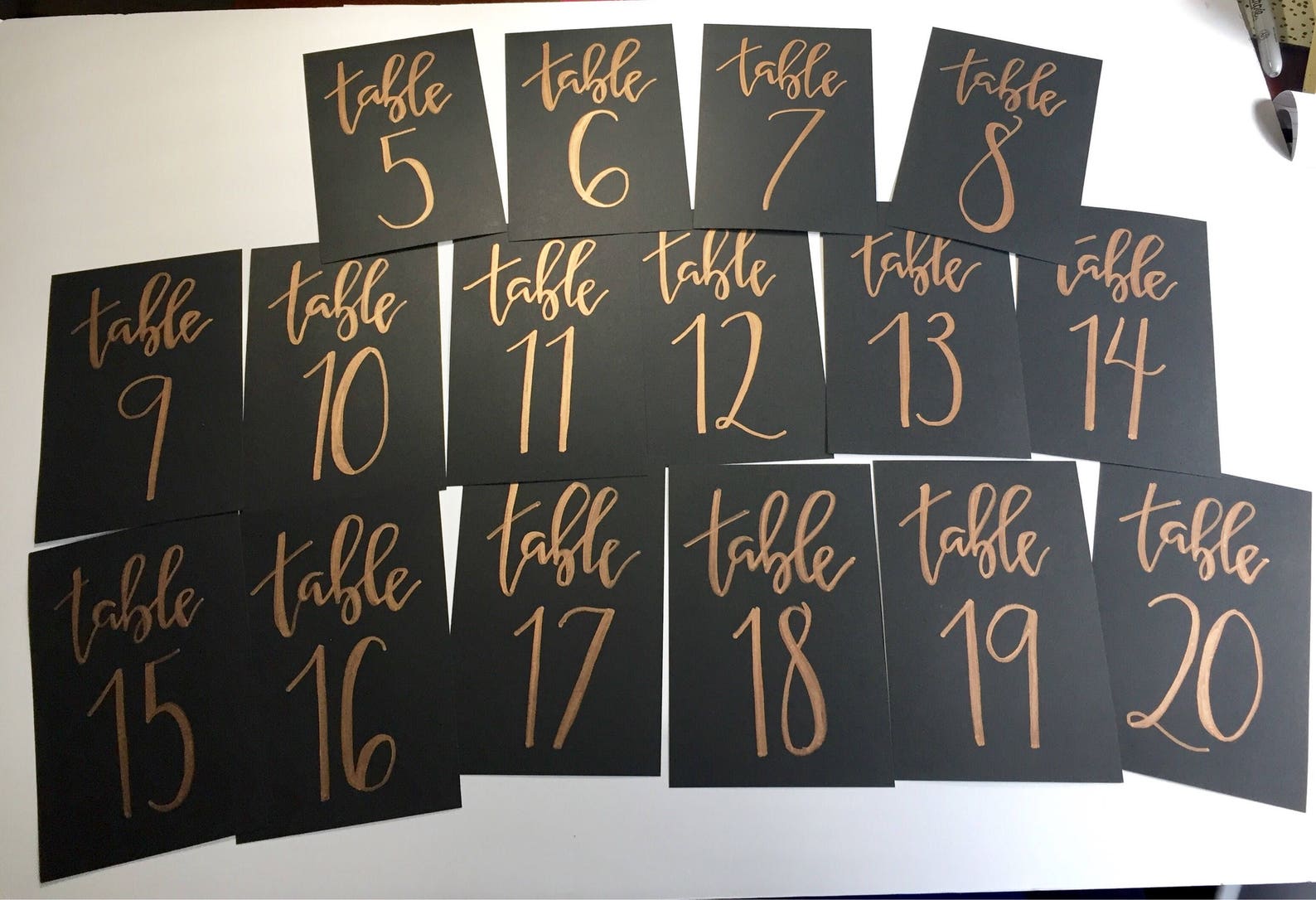 Hand Lettered Table Numbers - Etsy