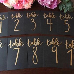 Hand Lettered Table Numbers - Etsy