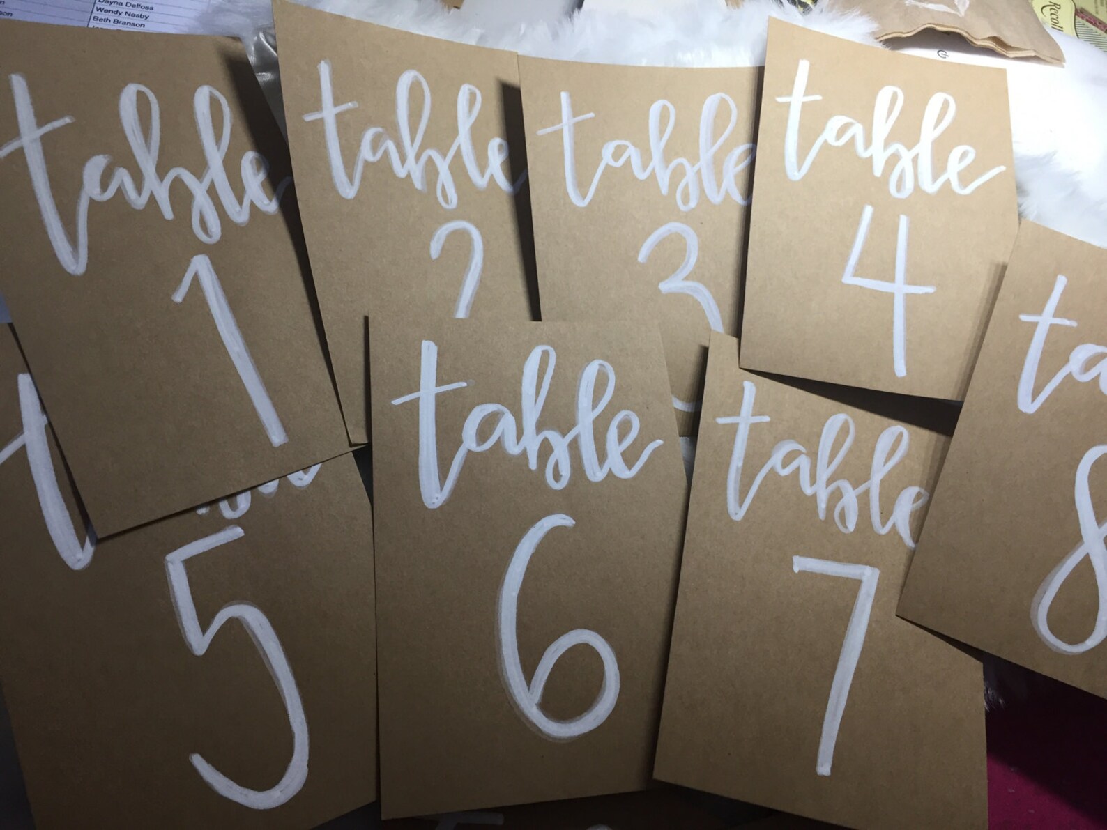 Hand Lettered Table Numbers - Etsy