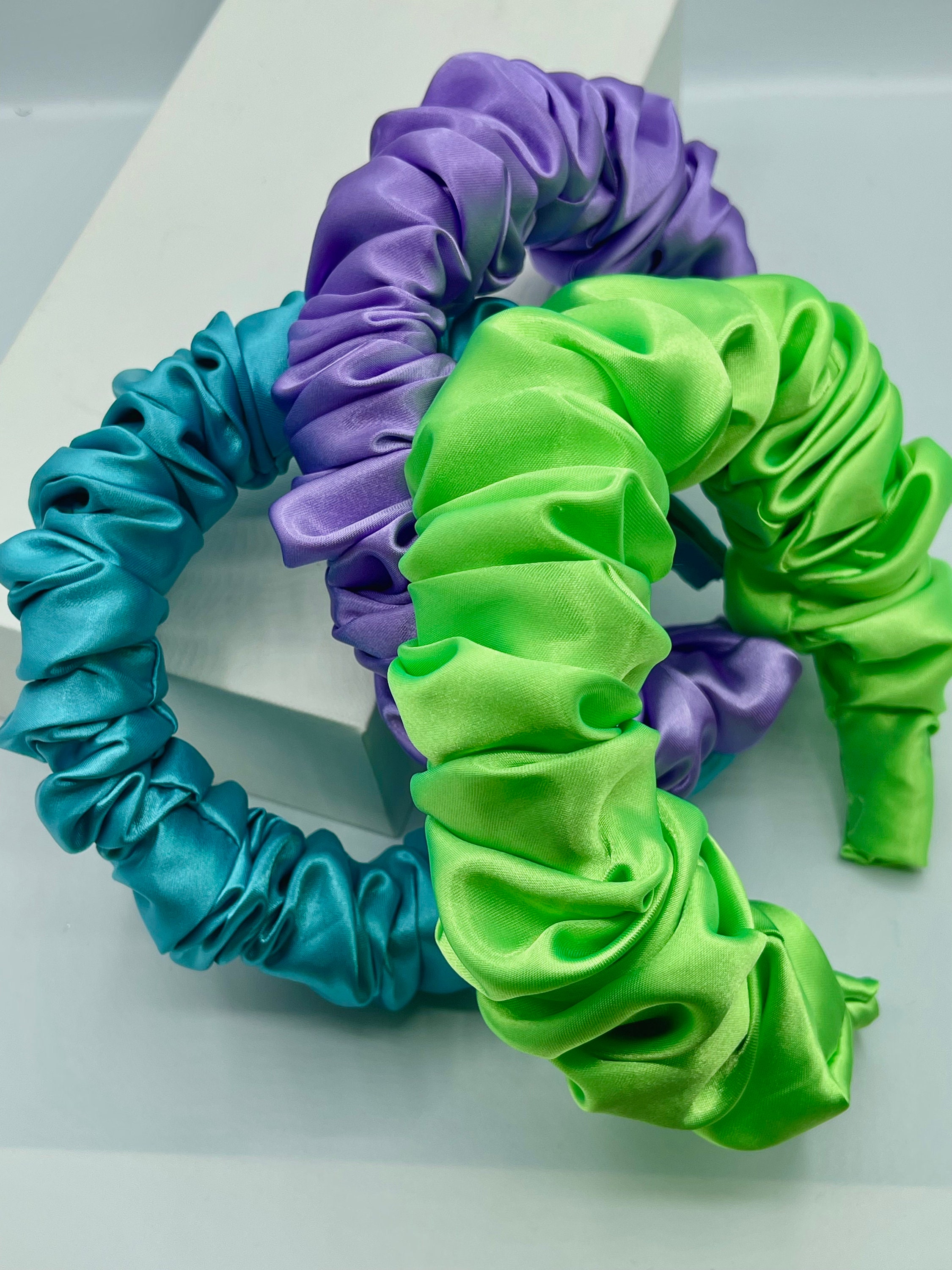 Neon Silk Satin Headbands Summer Headband Chic Headband | Etsy