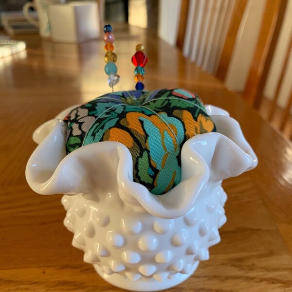 Milk Glass Pin Cushions - Etsy