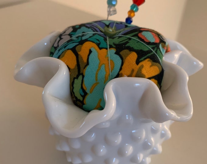 Pin Cushion Milk Glass Hobnail Vase Anna Maria Horner Overachiever ...