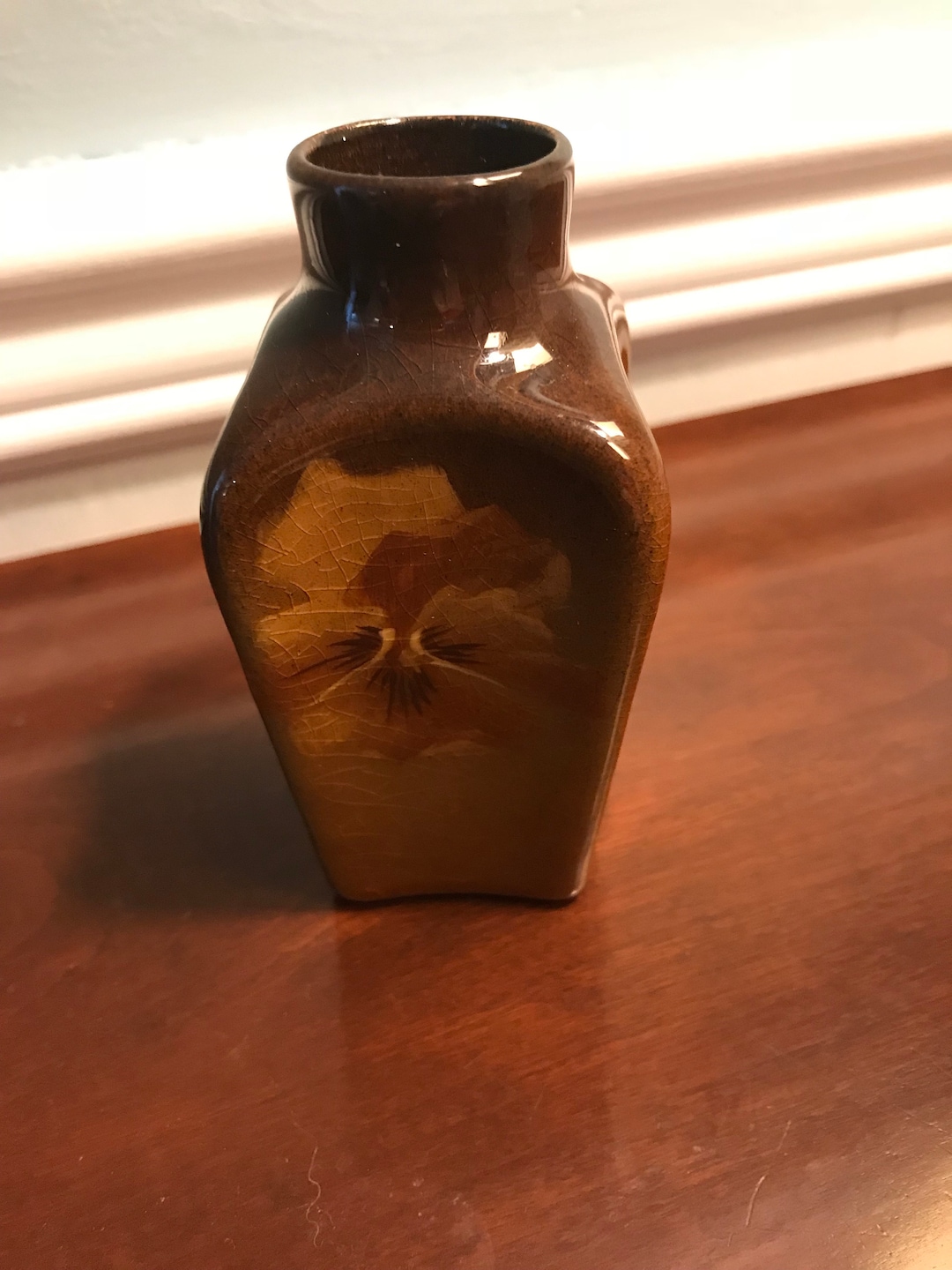 Owens Utopian Hand Painted Pansy Vase. - Etsy