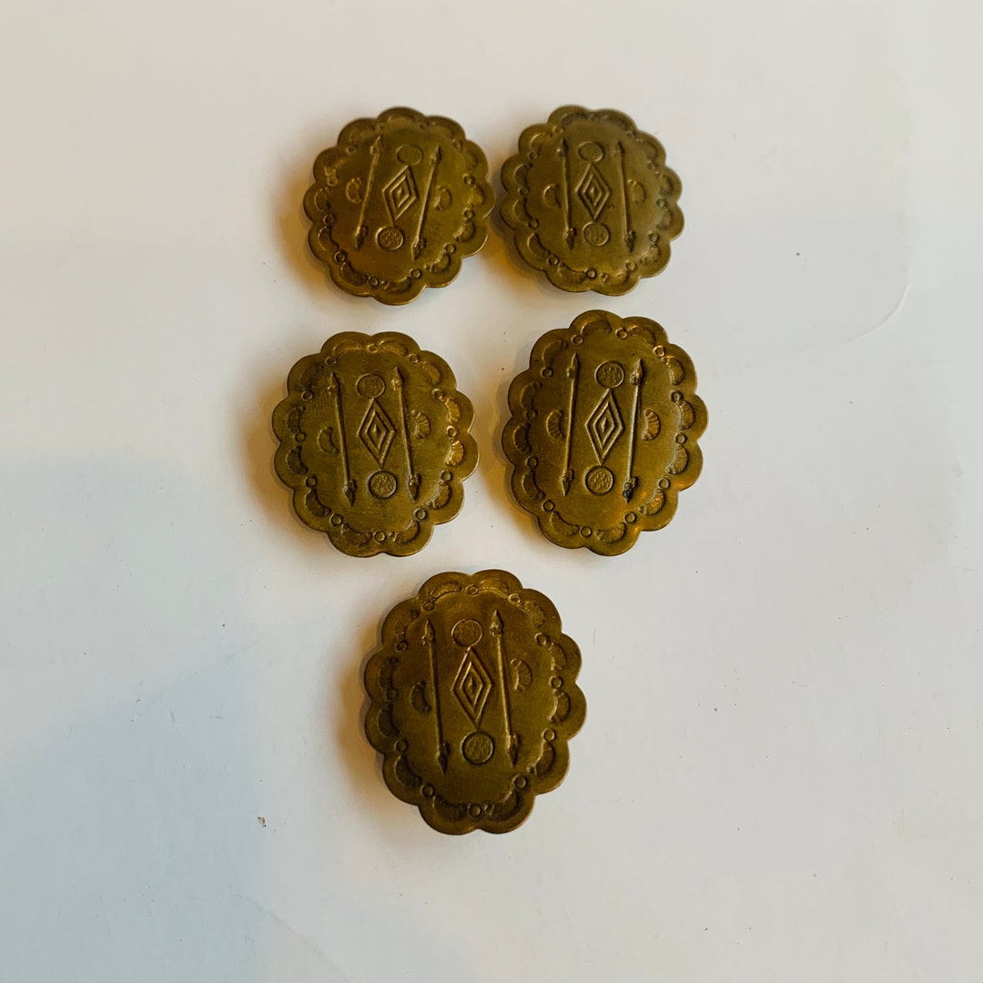 Vintage Set of Clip on Button Covers Western Mid Century - Etsy