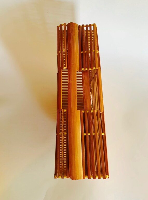 Vintage Bamboo Slat Half Circle Iconic Mid Century Ha… - Gem