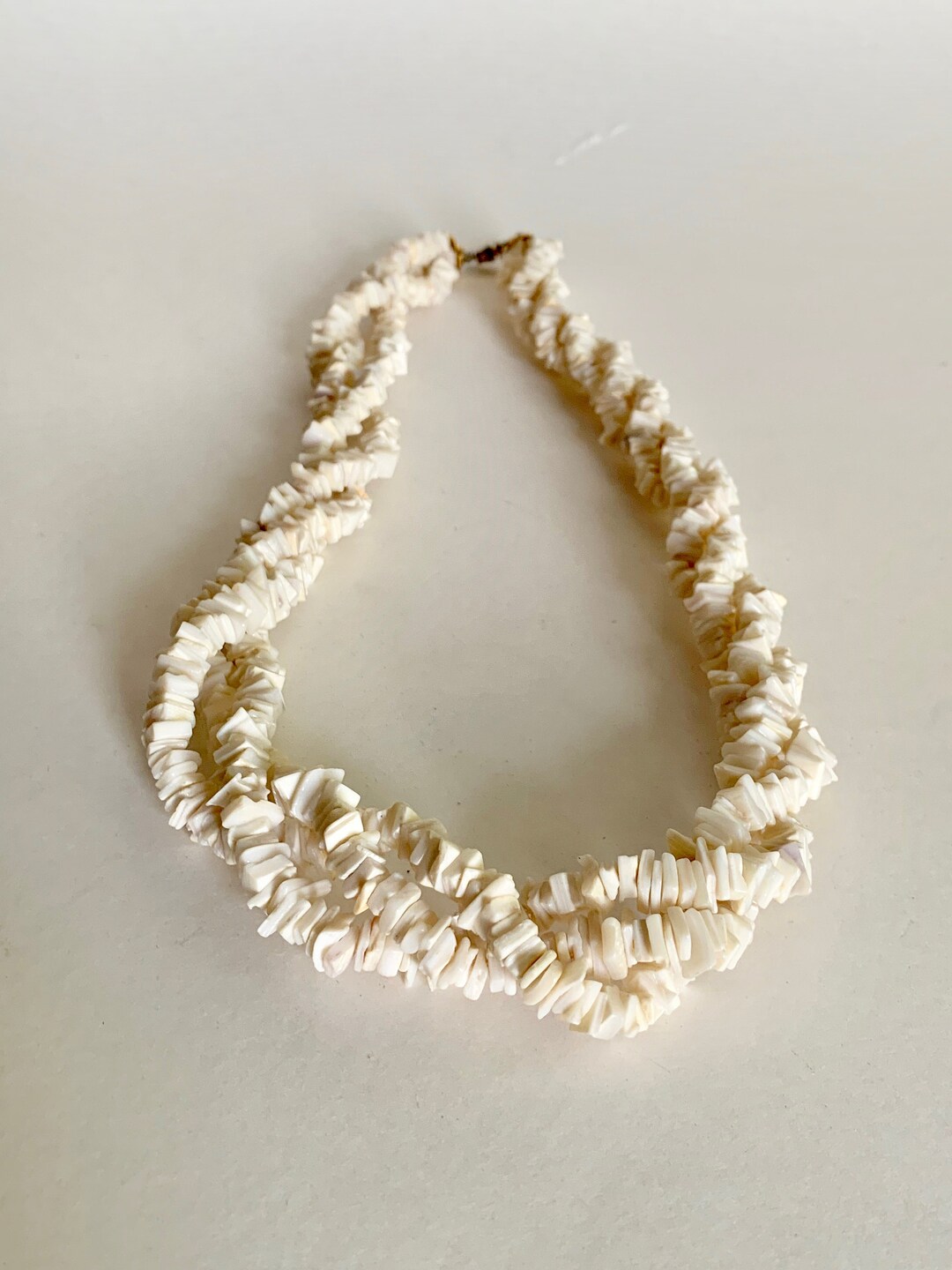 Vintage Twisted Triple Strand Puca Shell Necklace - Etsy