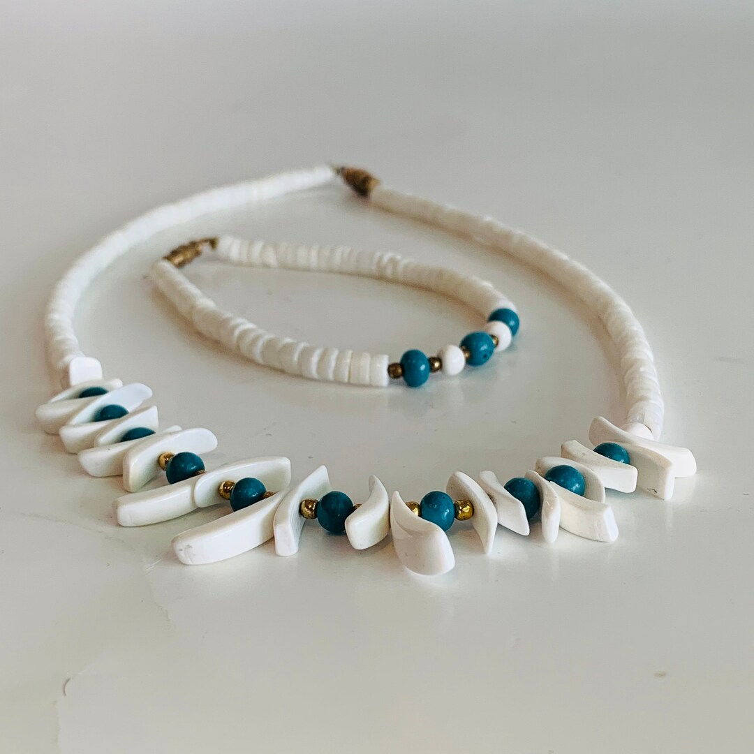 Vintage Puka Shell Necklace and Bracelet Set - Etsy