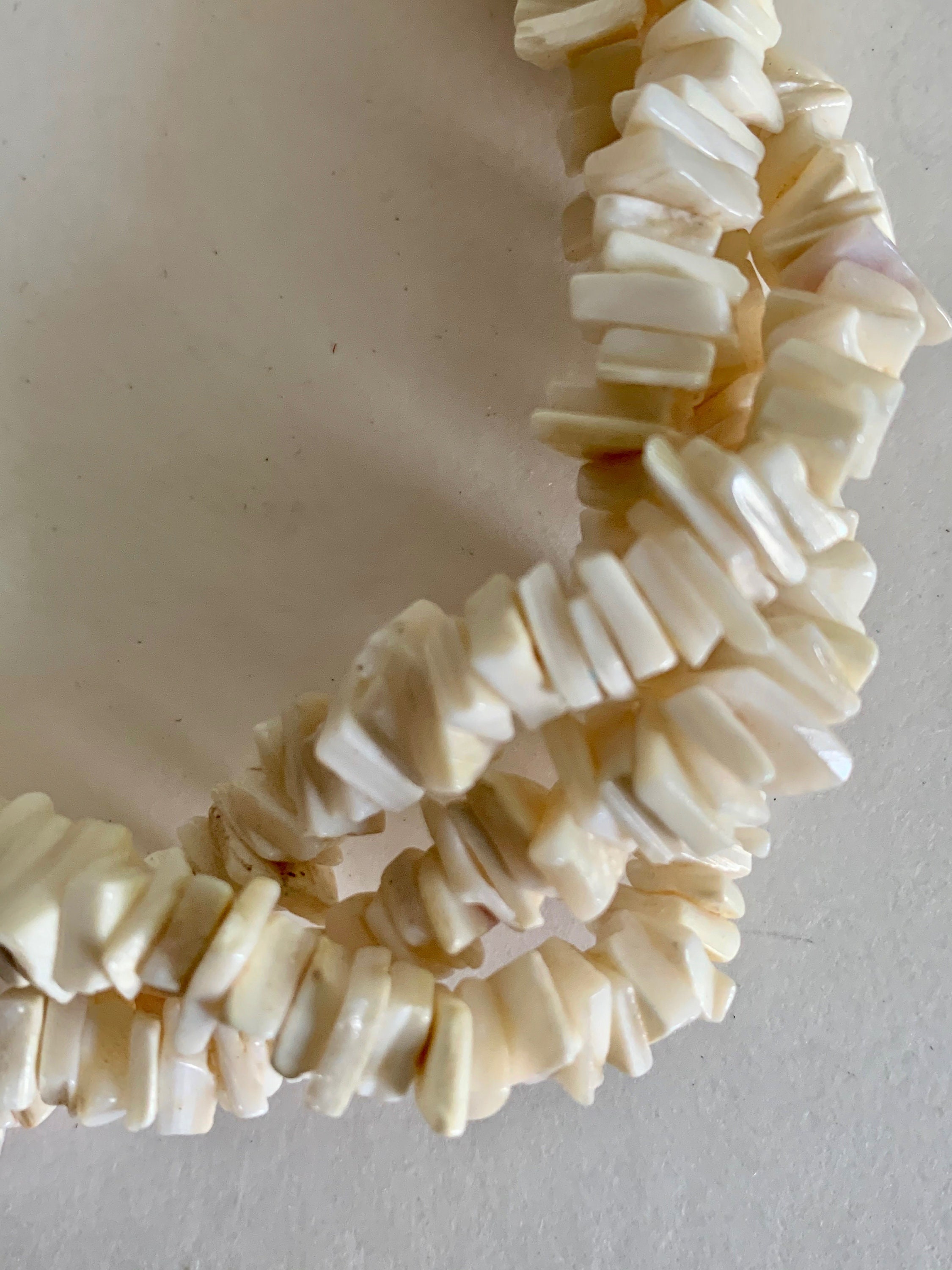 Vintage Twisted Triple Strand Puca Shell Necklace | Etsy