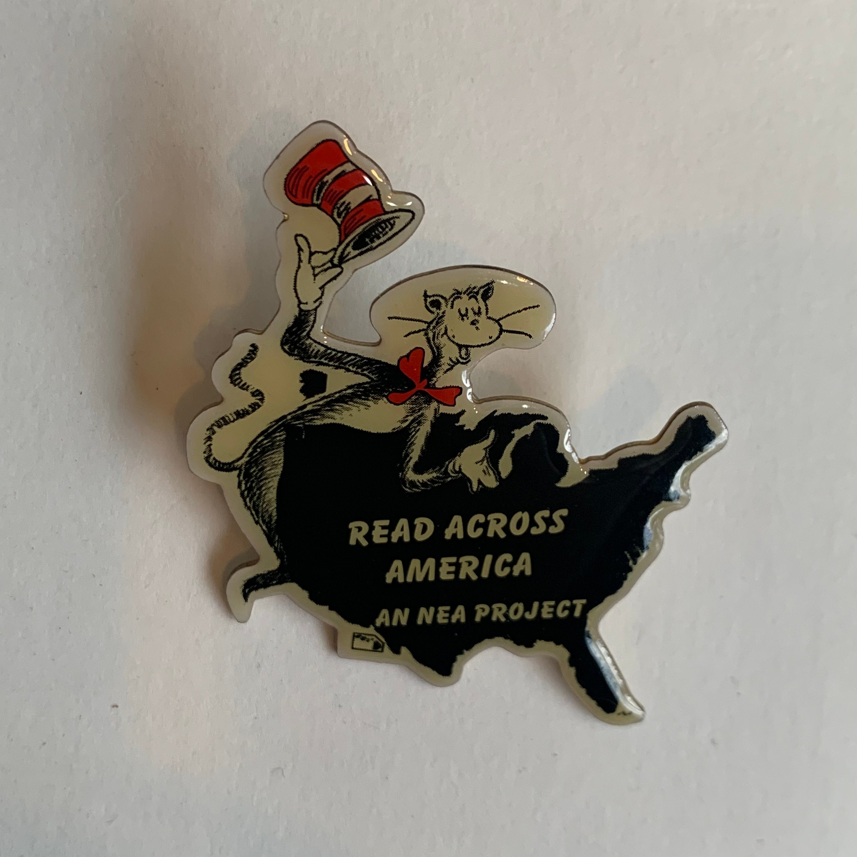 Vintage Read Across America Cat in the Hat Pin - Etsy