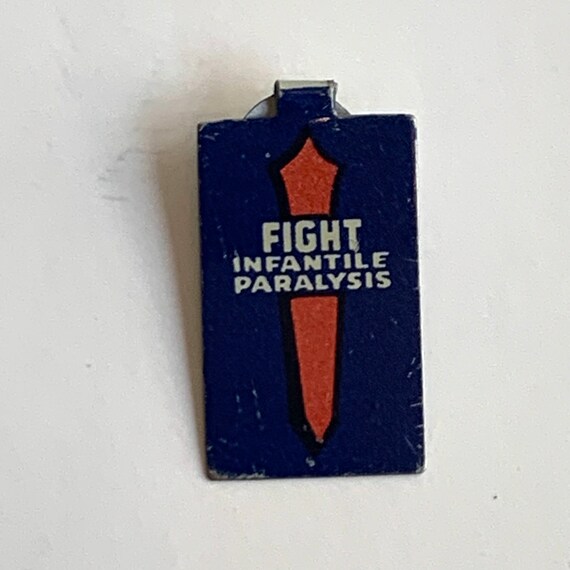 Vintage Fight Infantile Paralysis Metal Pin - Gem