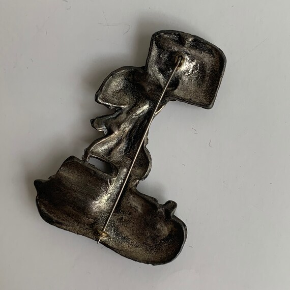 Vintage Silson Hummel Letter to Santa Clause Brooch - Gem