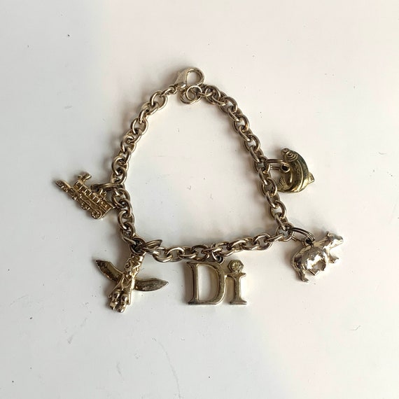 Vintage Charm Bracelet Gold Metal Dangle Charms Etsy