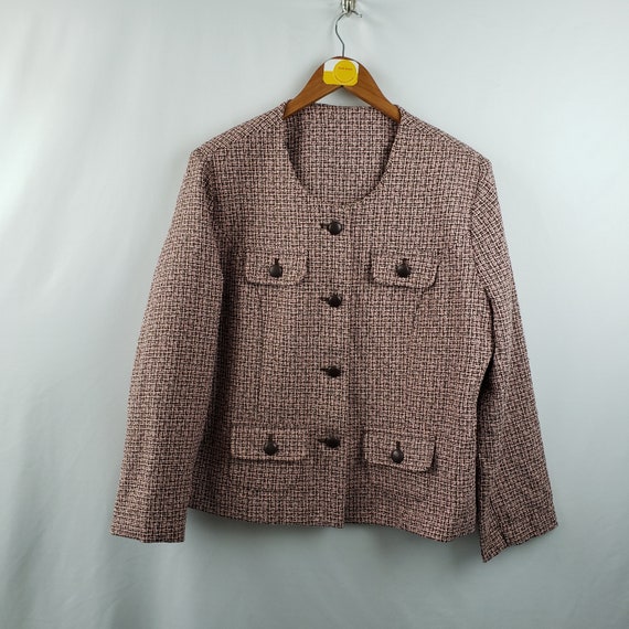 Nikki Vintage Tweed 4 Button Blazer Womens Sz 16P Car… - Gem