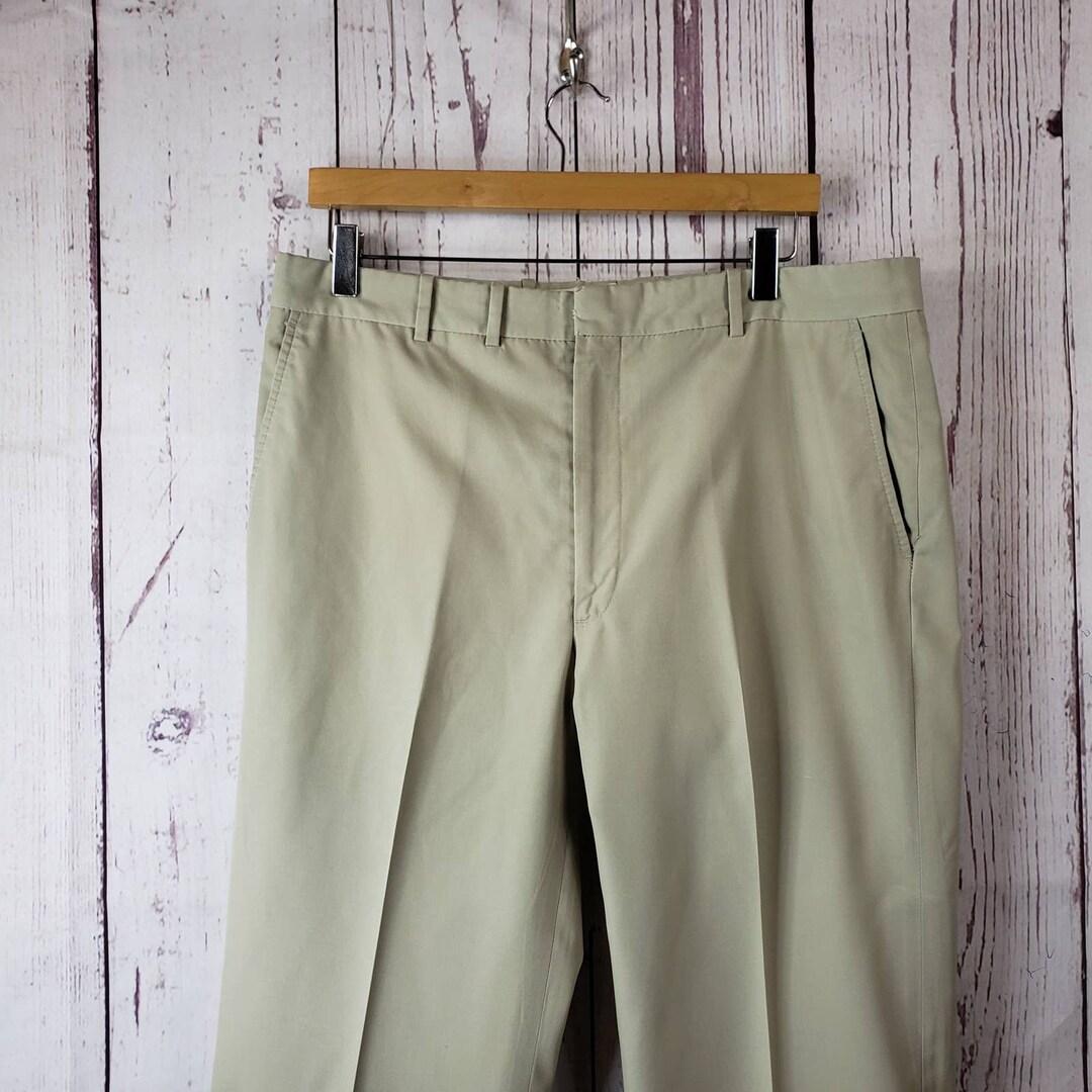 Corbin 1990's Vintage Pants Mens Size 34X33 Flat Front Cuffed Cotton ...