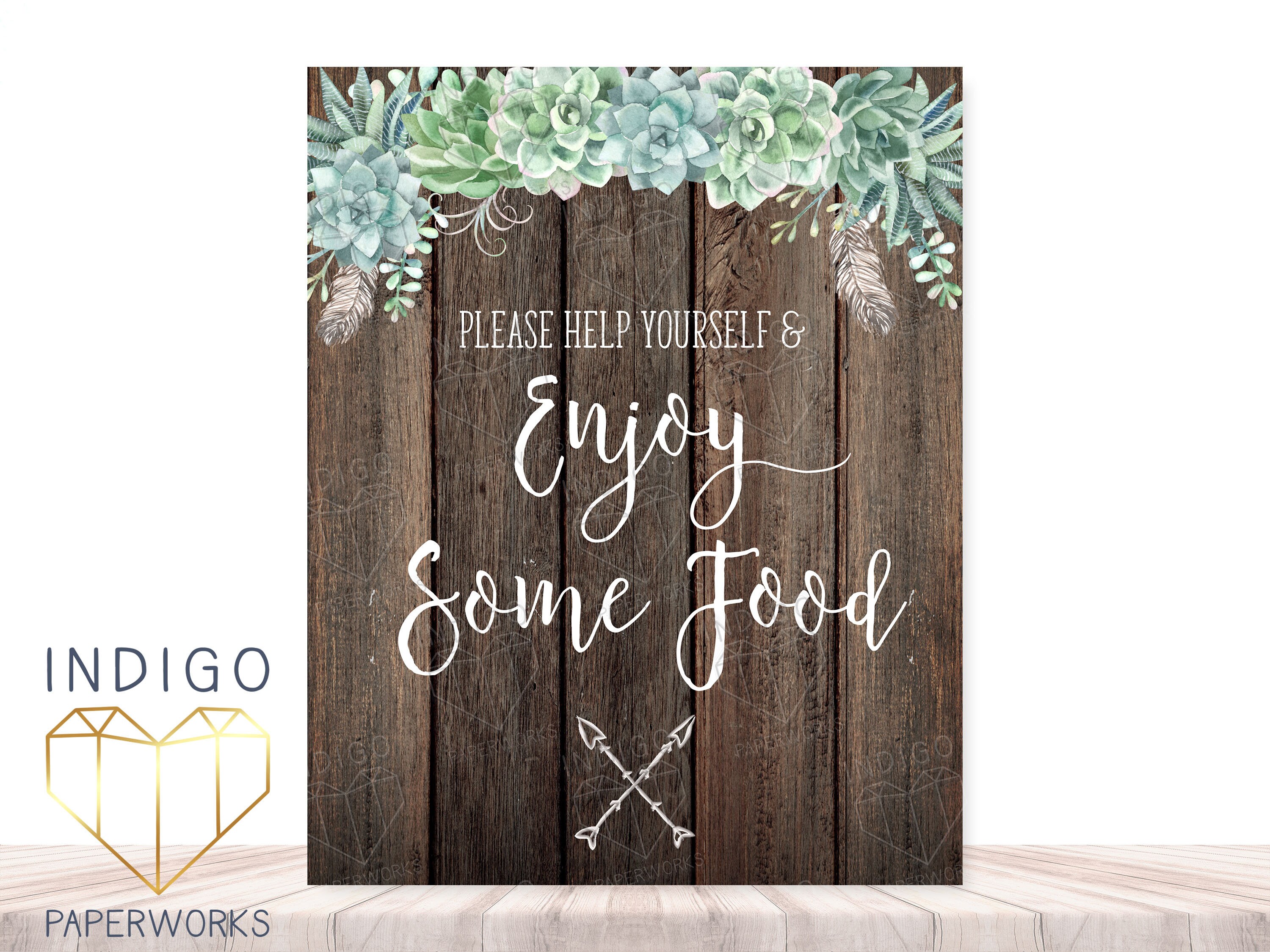 Rustic Succulent Baby Shower Signs Set Printable Boho Oh Deer - Etsy