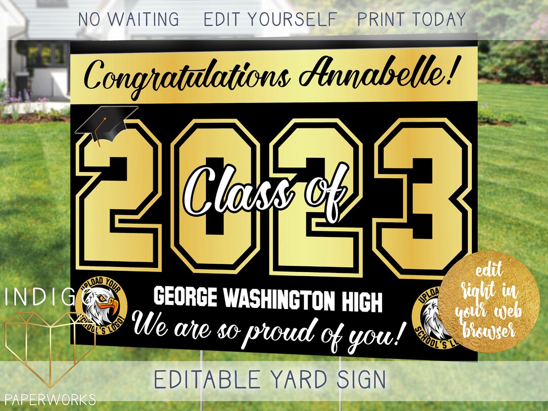 Printable 2025 Graduation Lawn Sign, Custom Congratulations Grad Decor ...