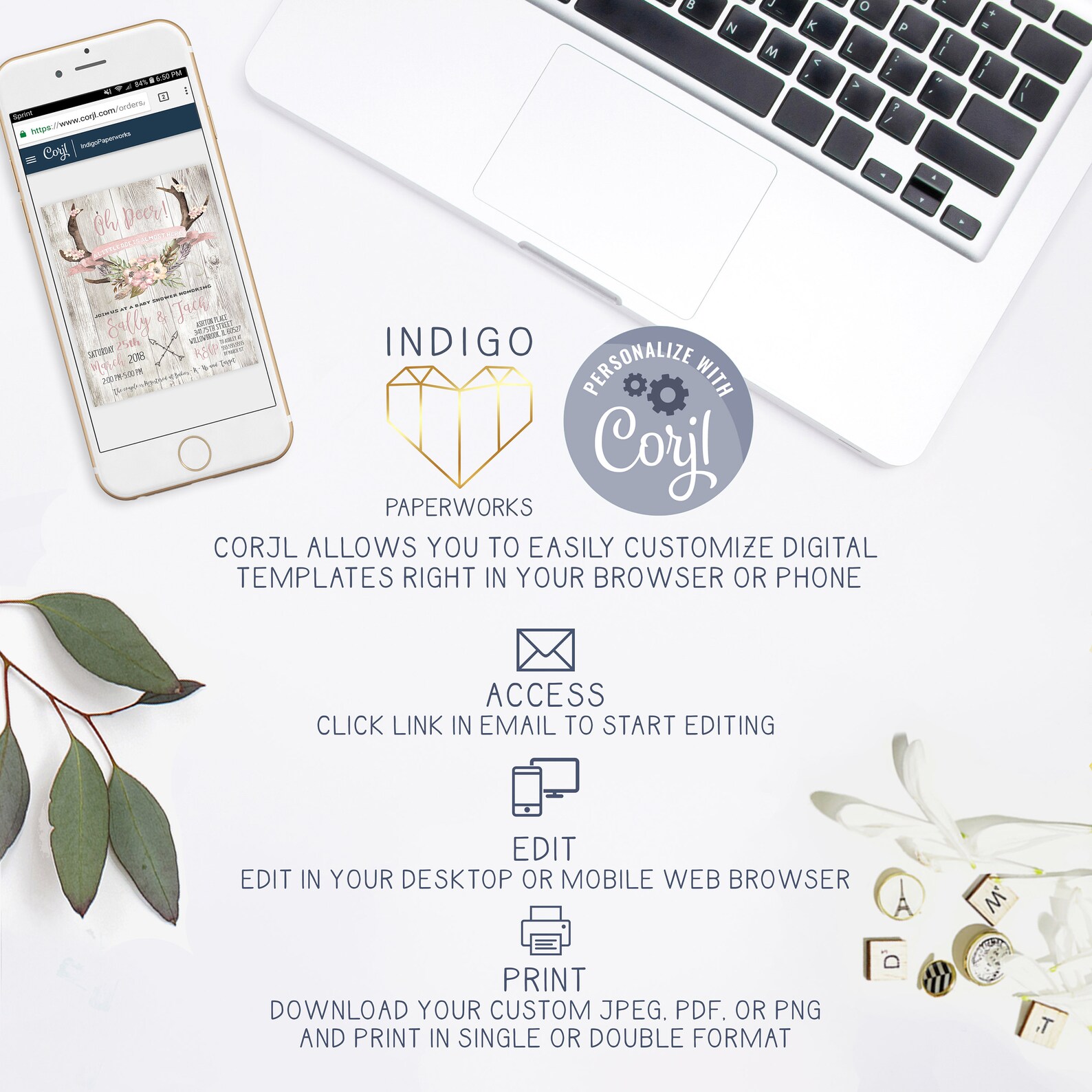 Denim and Diamonds Party Favor Tags Blue Jeans Bling Thank | Etsy